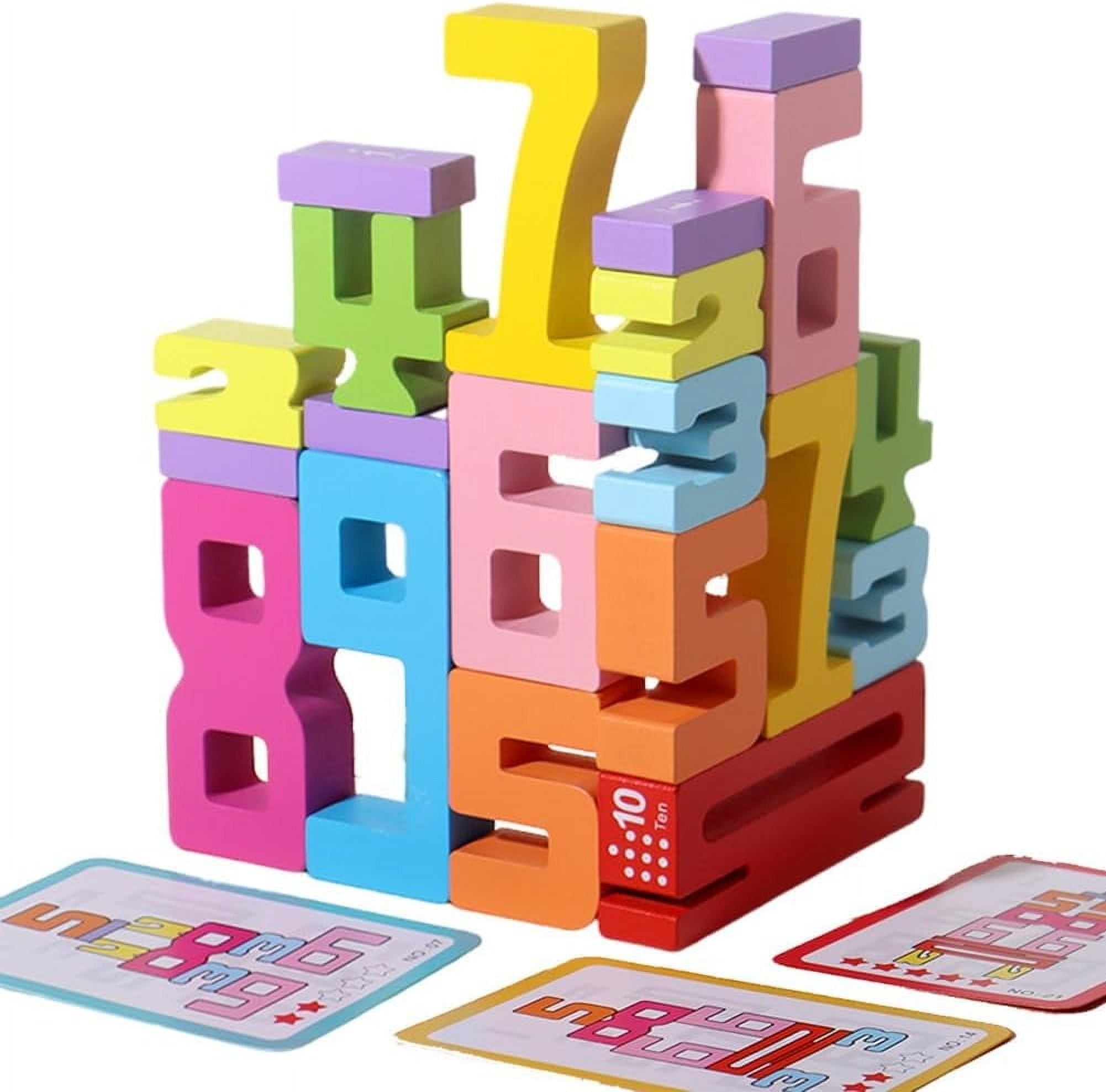 Back to School Wooden Number Building Blocks, Montessori-Inspired ...