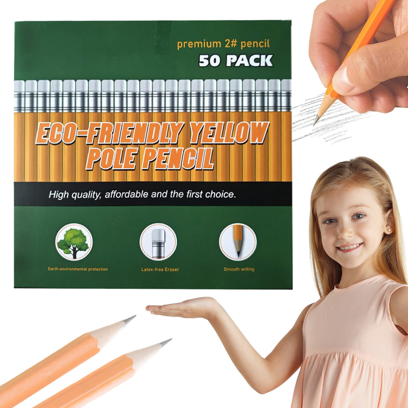 Back to School Wooden Pencil Set,Pre-Sharpened Pencils with Erasers ...