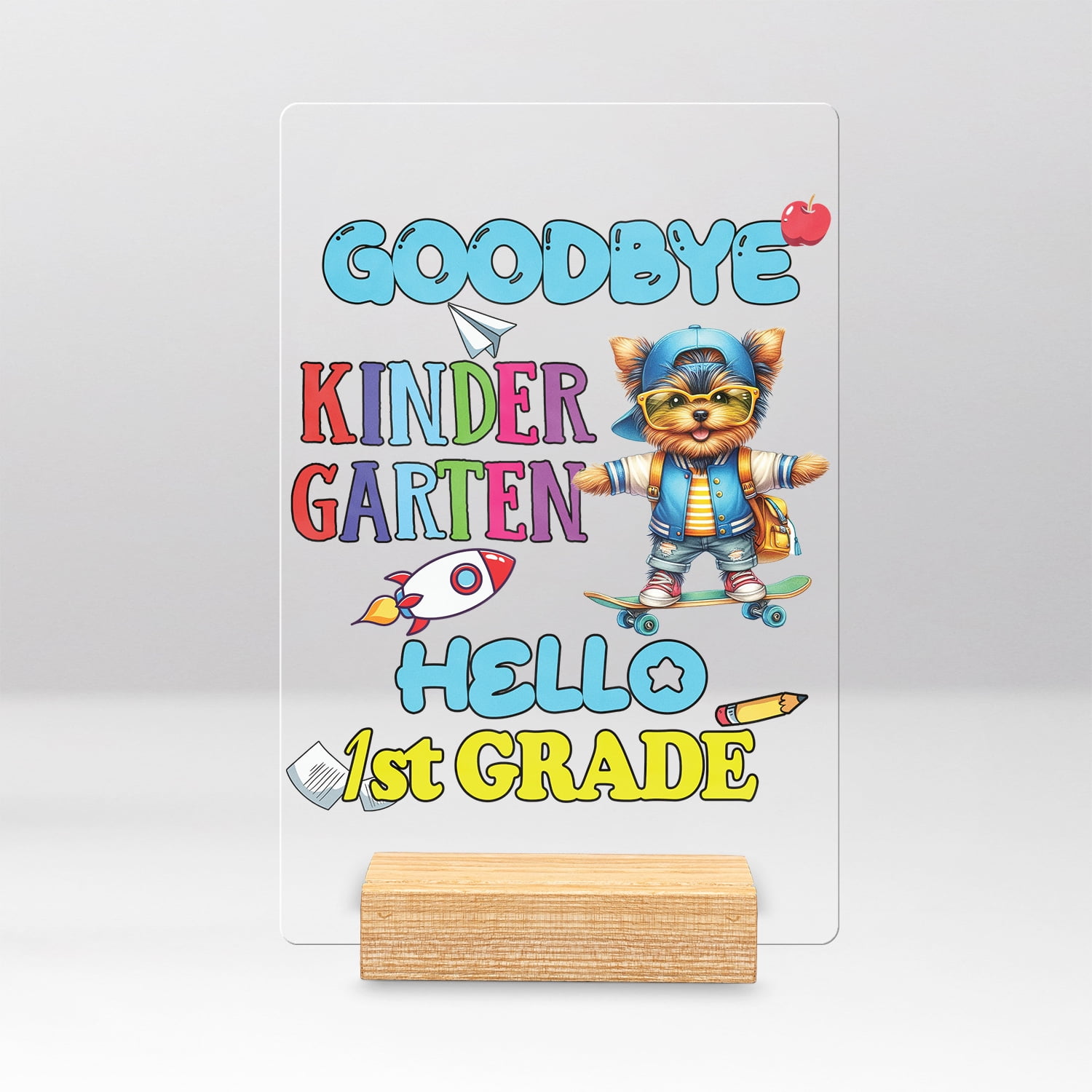 Back to School Yorkshire Terrier Goodbye Kindergarten Hello 1st Grade ...