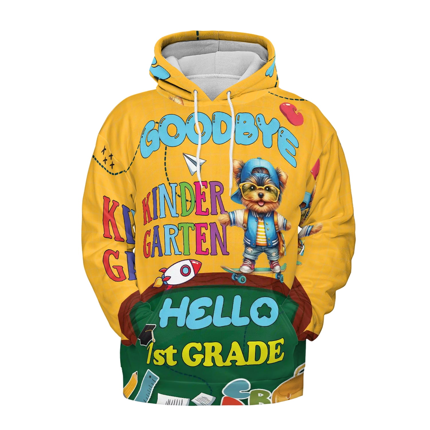 Back to School Yorkshire Terrier Goodbye Kindergarten Hello 1st Grade ...