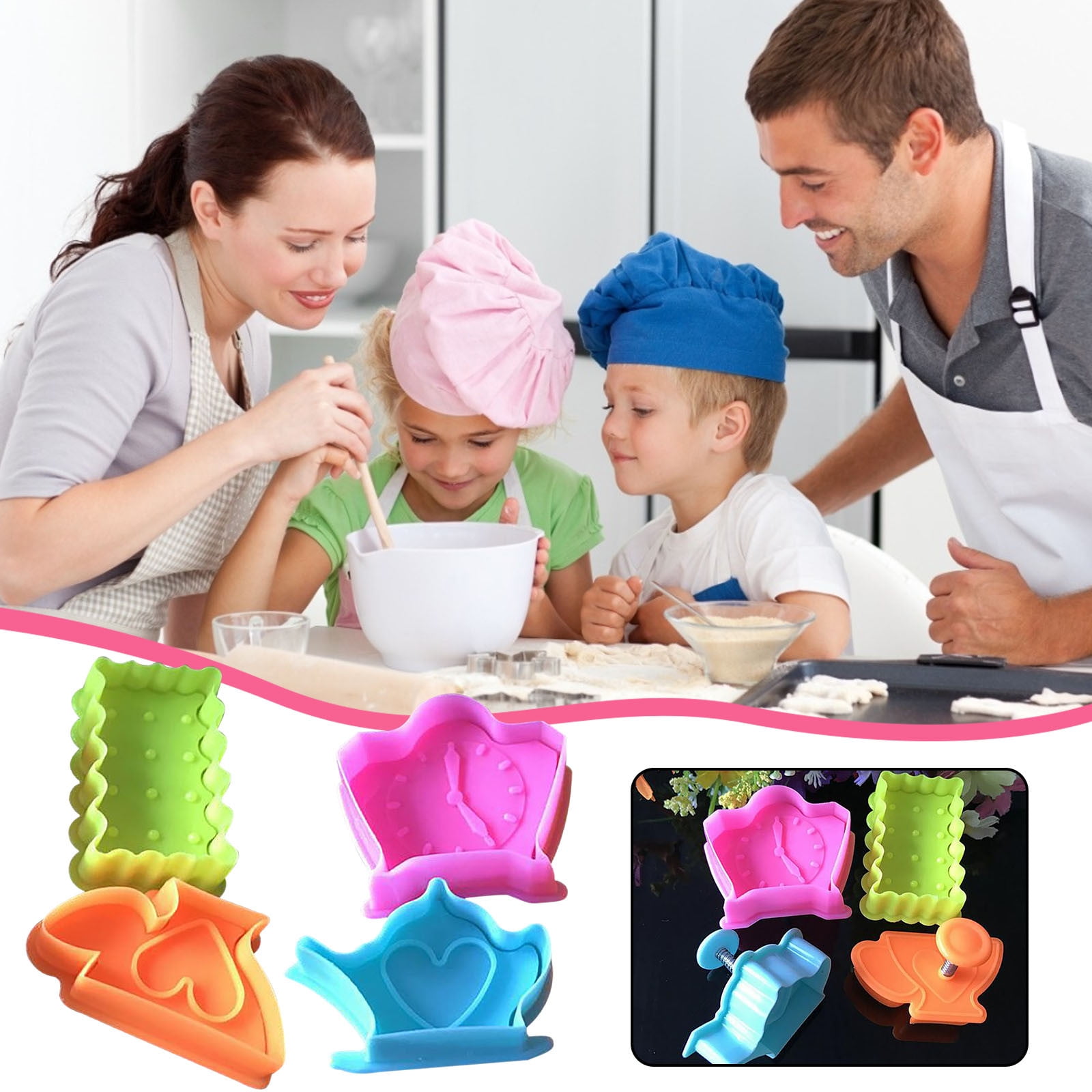 mtvxesu Moldes Para Gelatinas, Solid B Iscuit Mould 4-Piece Spring ...