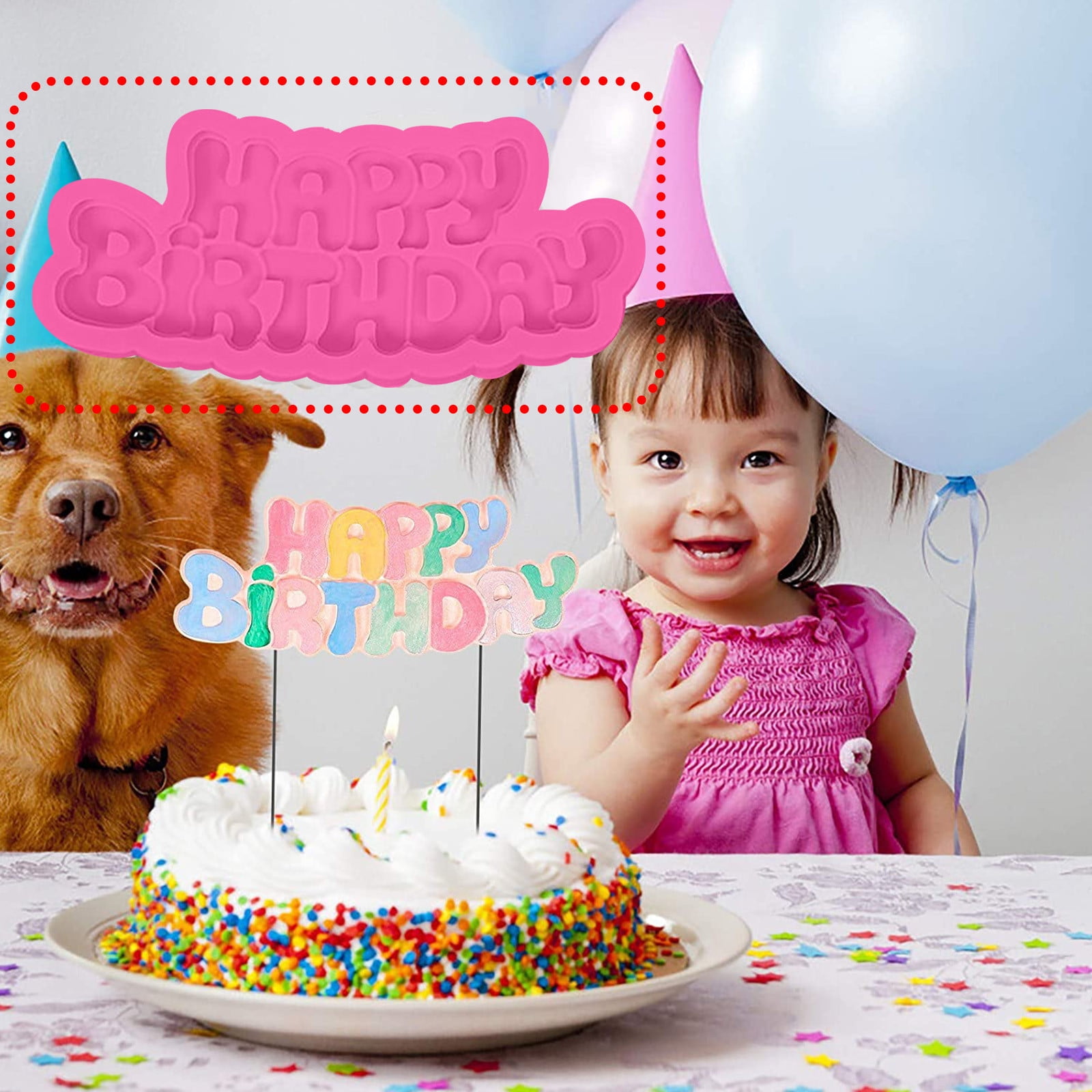 mtvxesu Silicone Molds for Food, Happy Birthday Cake Letter and Number ...