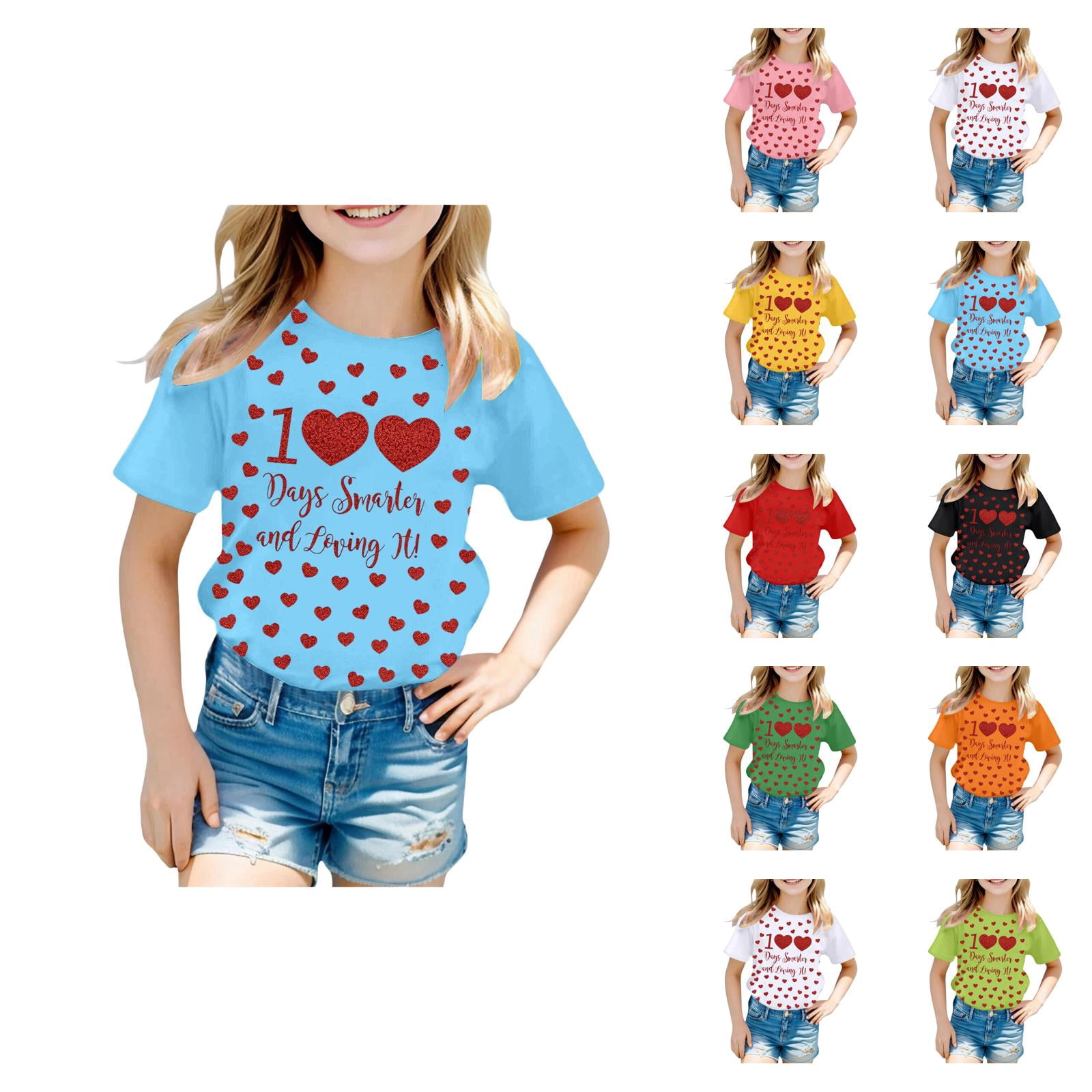 Back to School Shirt 100 Days Smarter and Loving It Prints Girls T ...
