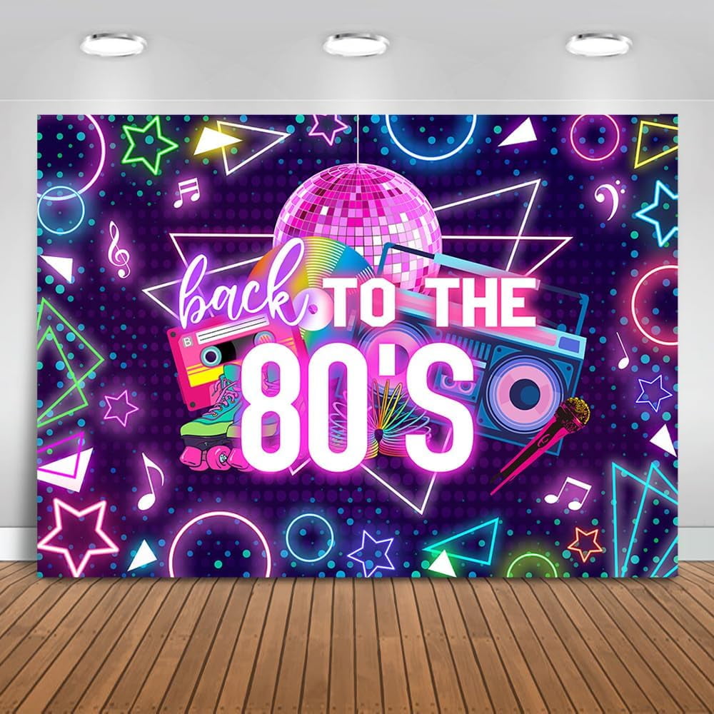 Back to The 80's Backdrop 80s Hip Hop Rock Music Disco Birthday ...