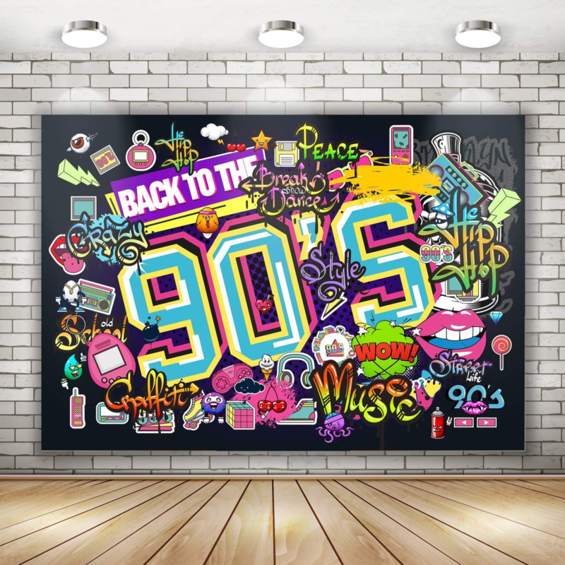 Back to The 90's Backdrop for Parties | 90s Theme Backdrop Hip Hop ...