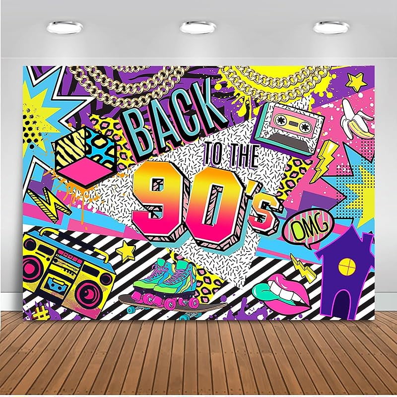 Back to The 90's Backdro 90s Theme Birthday Party Decorations ...