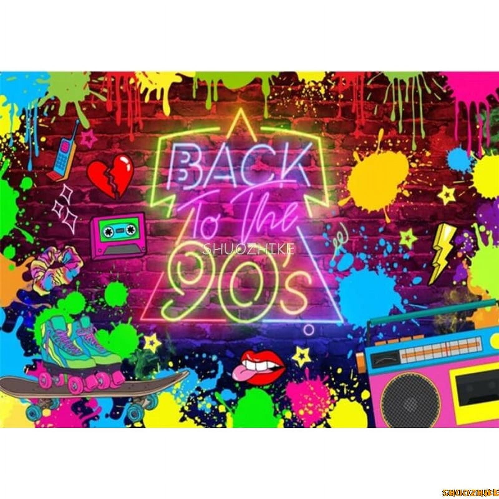 Back to The 90's Birthday Party Photography Backdrops Hip Hop 90th Graffiti Background Retro ...