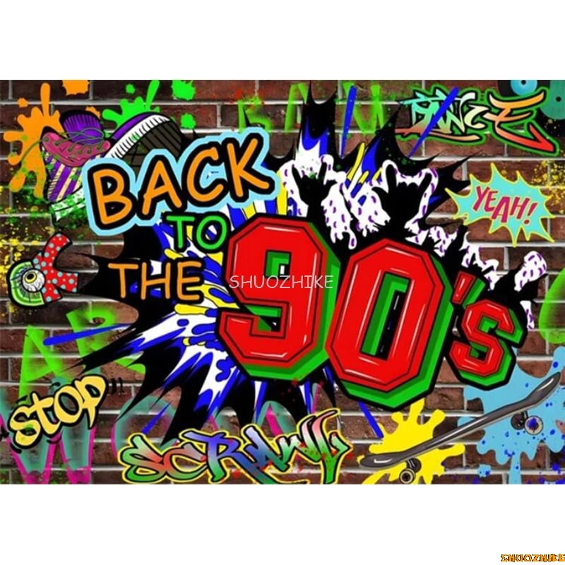 Back to The 90's Birthday Party Photography Backdrops Hip Hop 90th ...