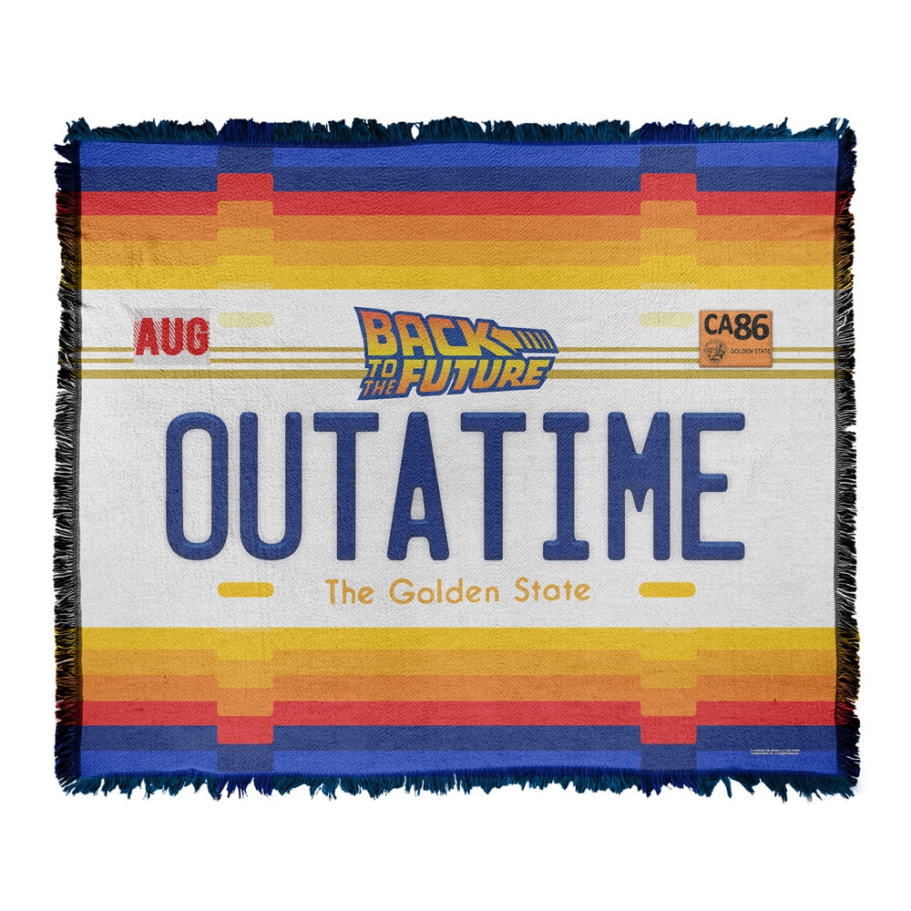 Back to The Future Blanket, 50"x60" Bttf Outatime Plate Woven Tapestry ...