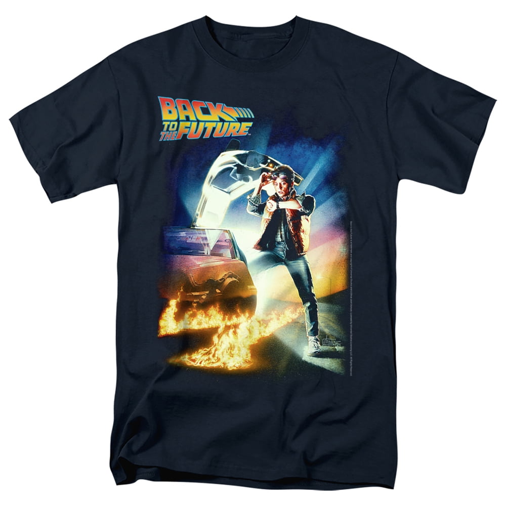 Back to The Future Marty McFly T Shirt & Stickers (Navy) Small ...
