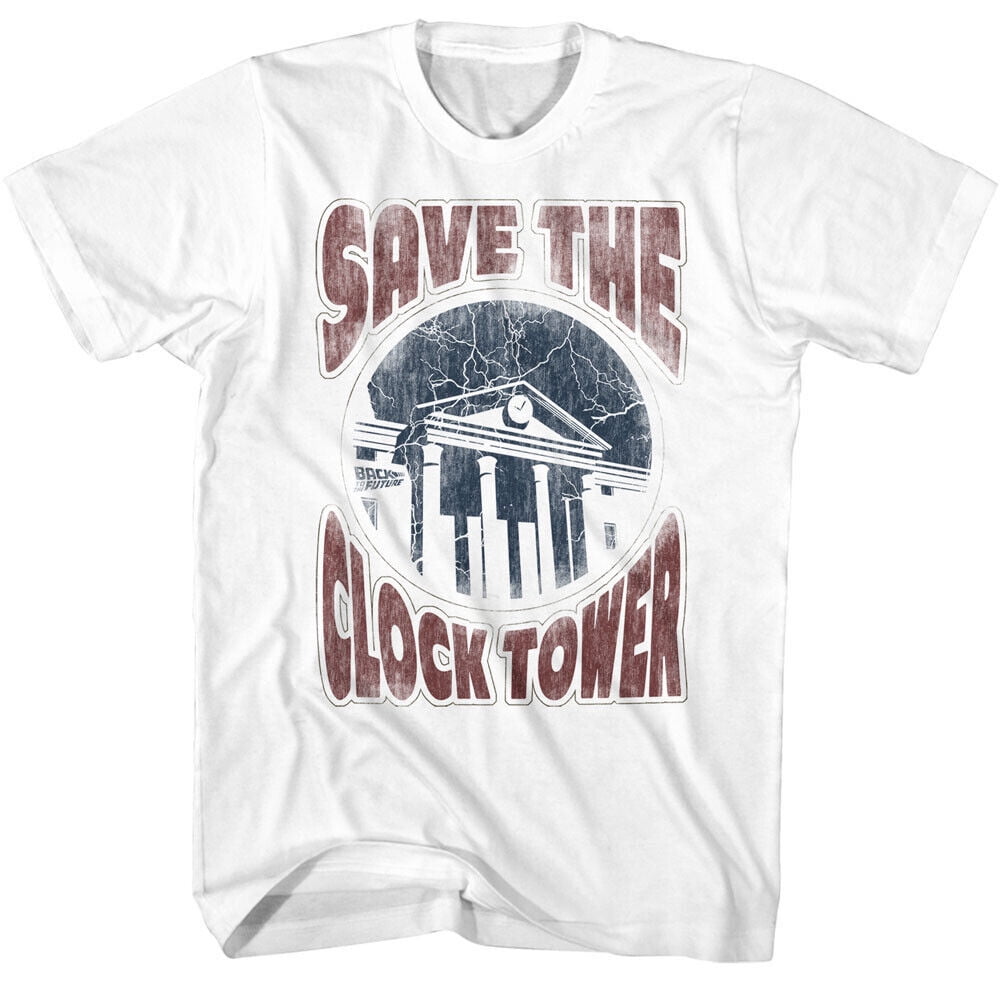 Back to The Future Men's T Shirt New Save the Clock Tower Lightning ...