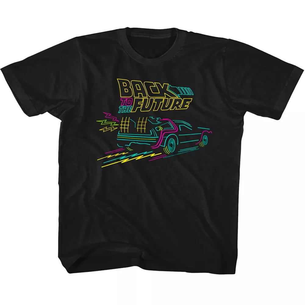 Back to The Future Neon Highlight Delorean Kids T Shirt - Walmart.com