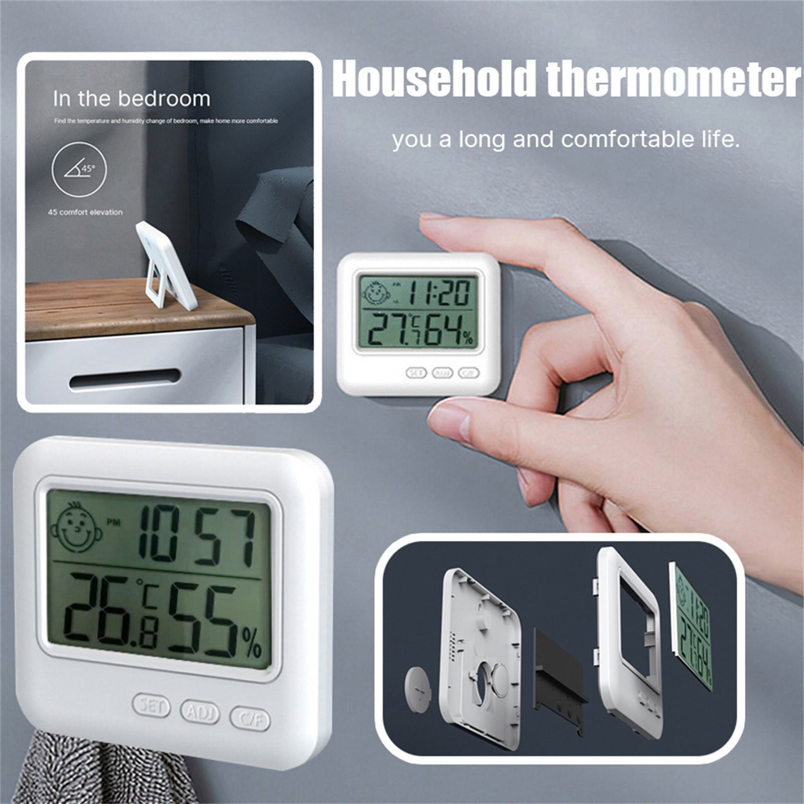Back-to-school Pmma 1X Mini Digital Electronic Thermo-Hygrometer ...