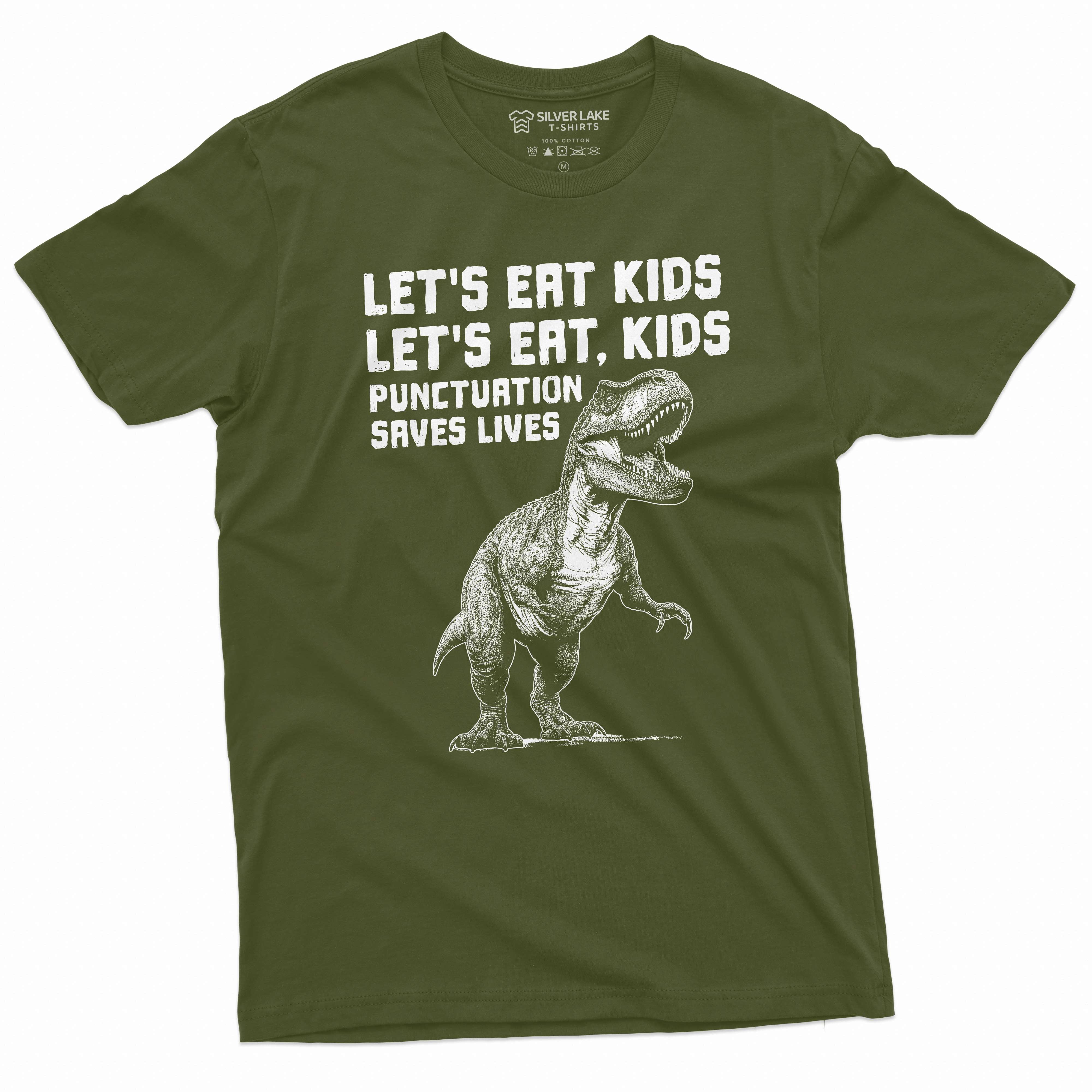 Back to school T-shirt Grammar punctuation tee shirt Let's eat, kids ...