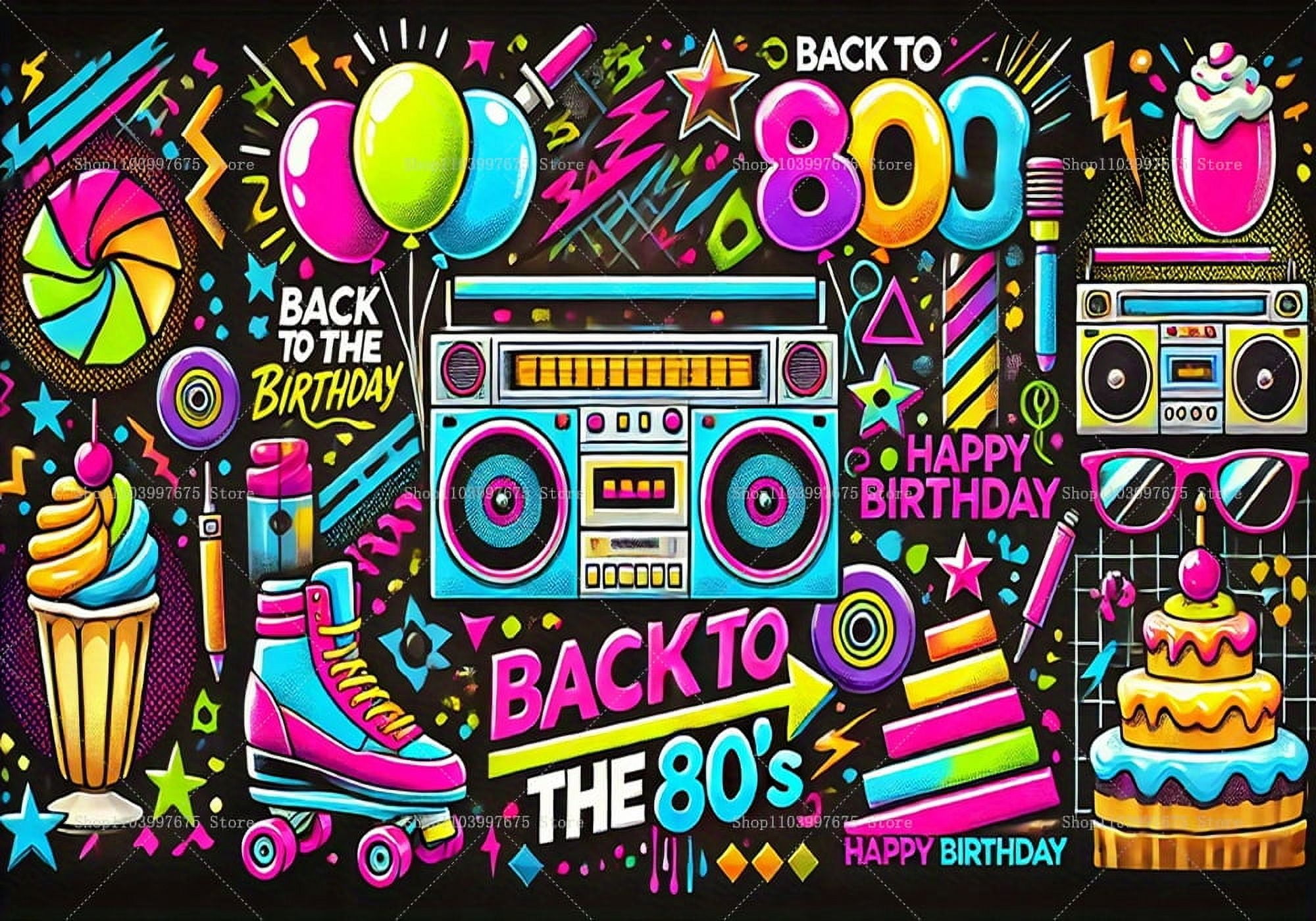 Back to the 80s Party Photography Backdrop Retro Club Neon Graffiti ...