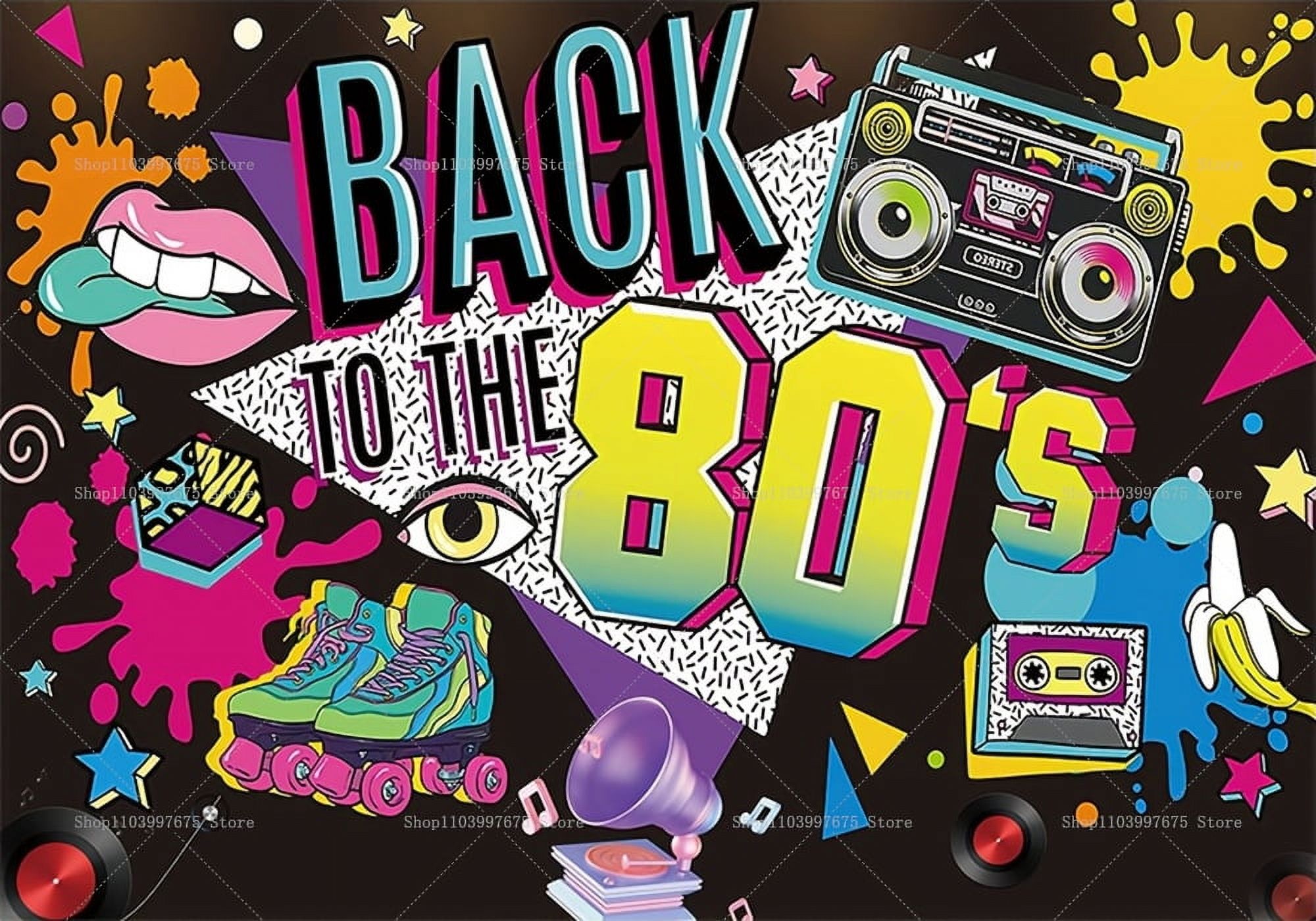Back to the 80s Party Photography Backdrop Retro Club Neon Graffiti ...