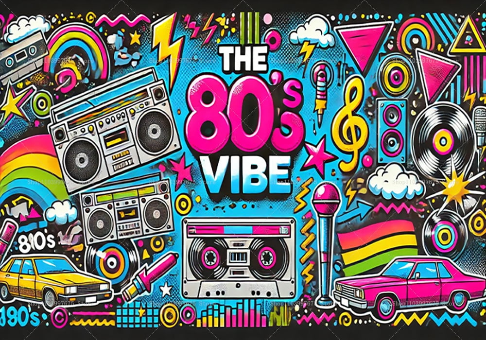 Back to the 80s Party Photography Backdrop Retro Club Neon Graffiti ...