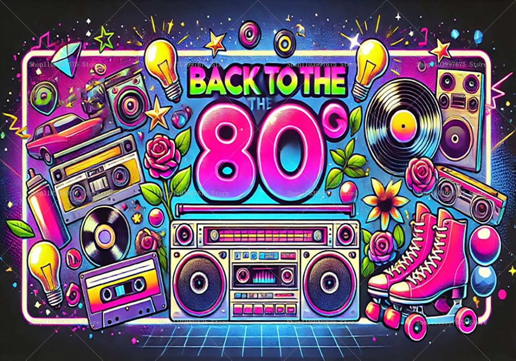 Back to the 80s Party Photography Backdrop Retro Club Neon Graffiti ...