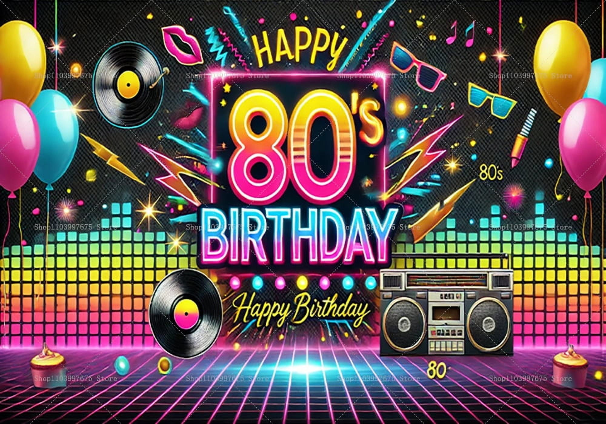Back to the 80s Party Photography Backdrop Retro Club Neon Graffiti ...