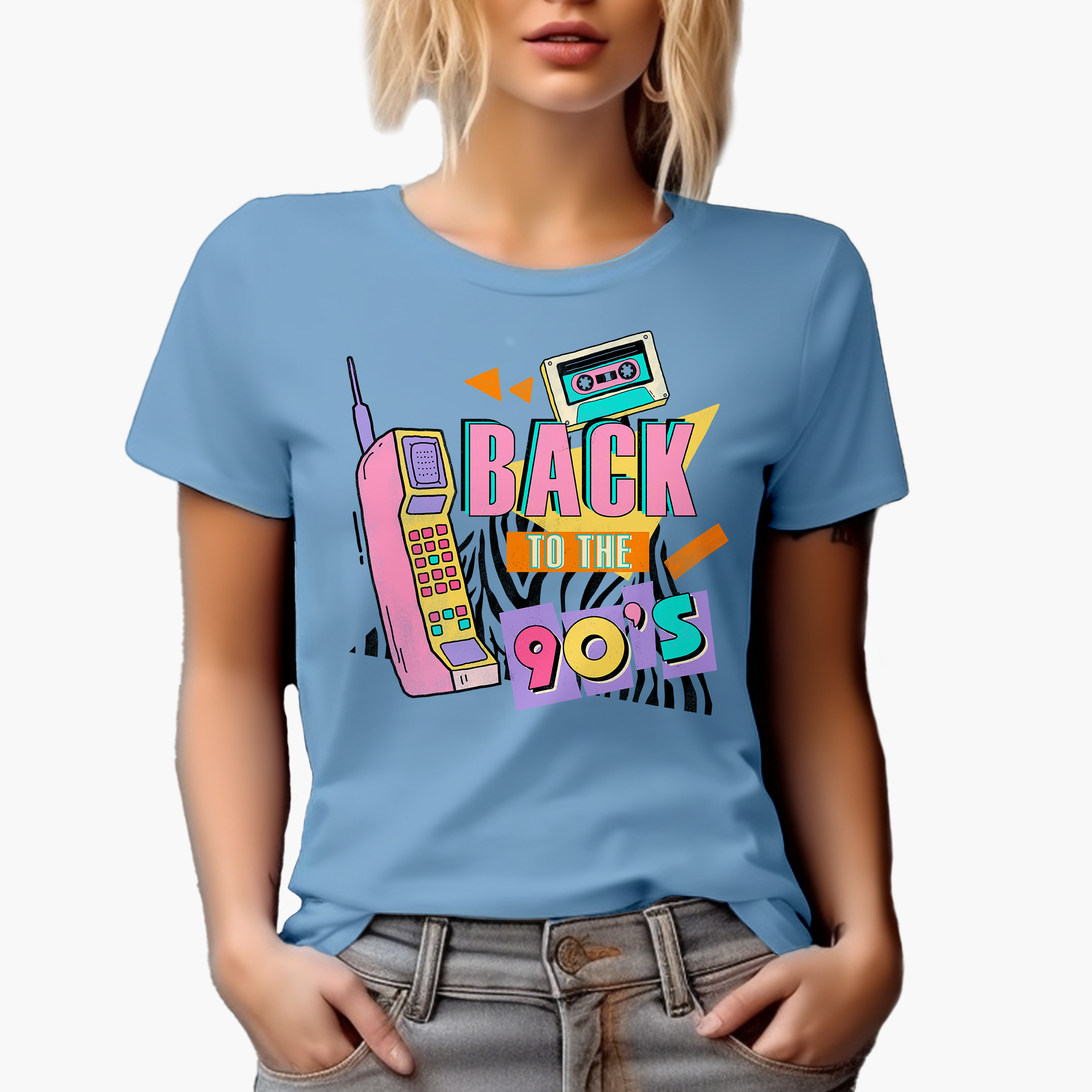 Back to the 90s, Retro Brick Cell Phone, Cassette Tape & Geometric ...