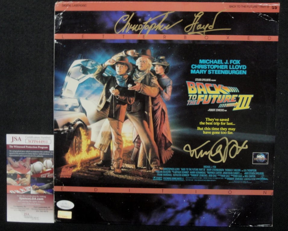 Back to the Future Signed Laserdisc Cover Michael J Fox Christopher ...
