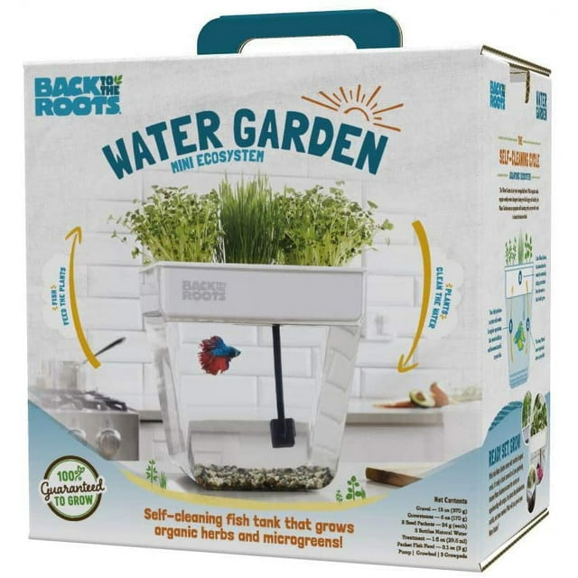 Back to the Roots 3 Gal. Self-Cleaning Aquaponic Water Garden Fish Tank ...