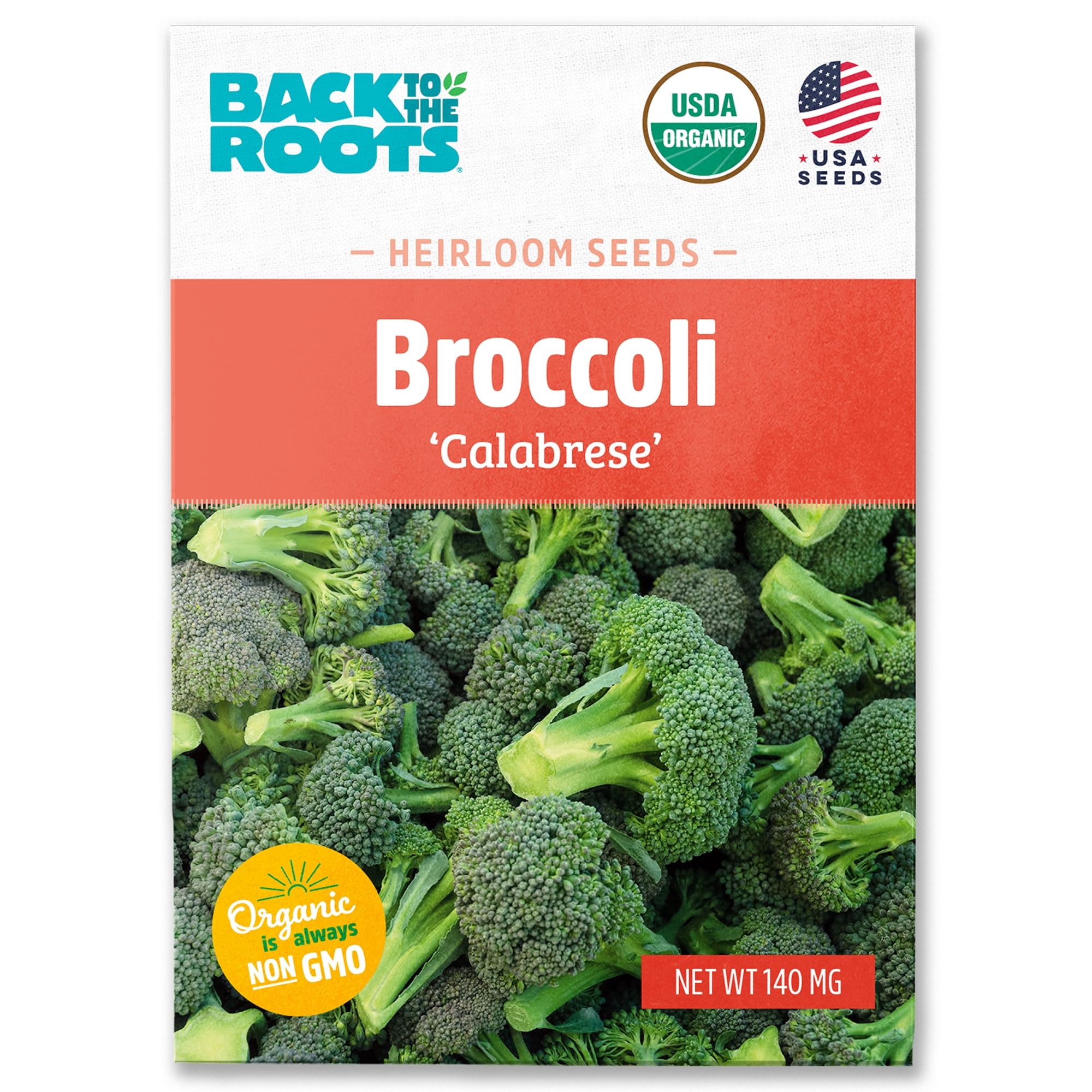 Back to the Roots Organic Broccoli Seeds Green Sprouting Calabrese ...