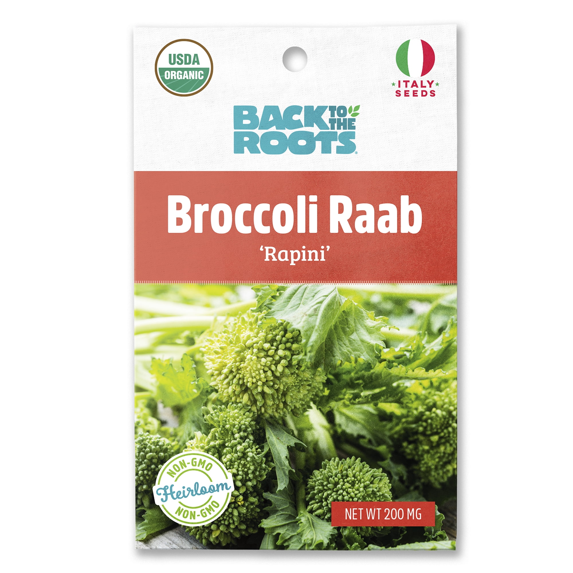 Back to the Roots Organic Broccoli Raab Spring Rapini Plant Seeds ...