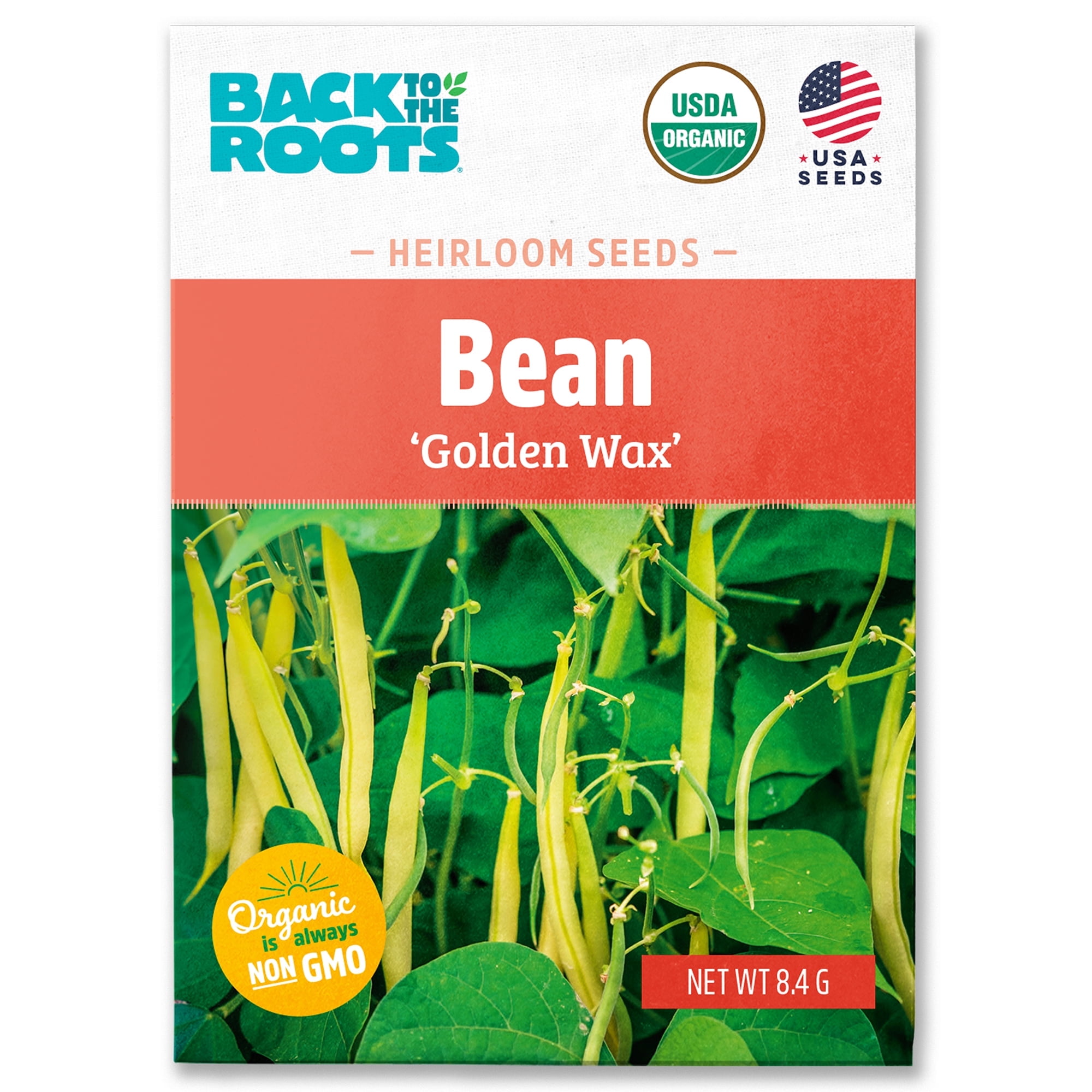 Back to the Roots Organic Bush Bean 'Golden Wax' Seed Packet 1 ...