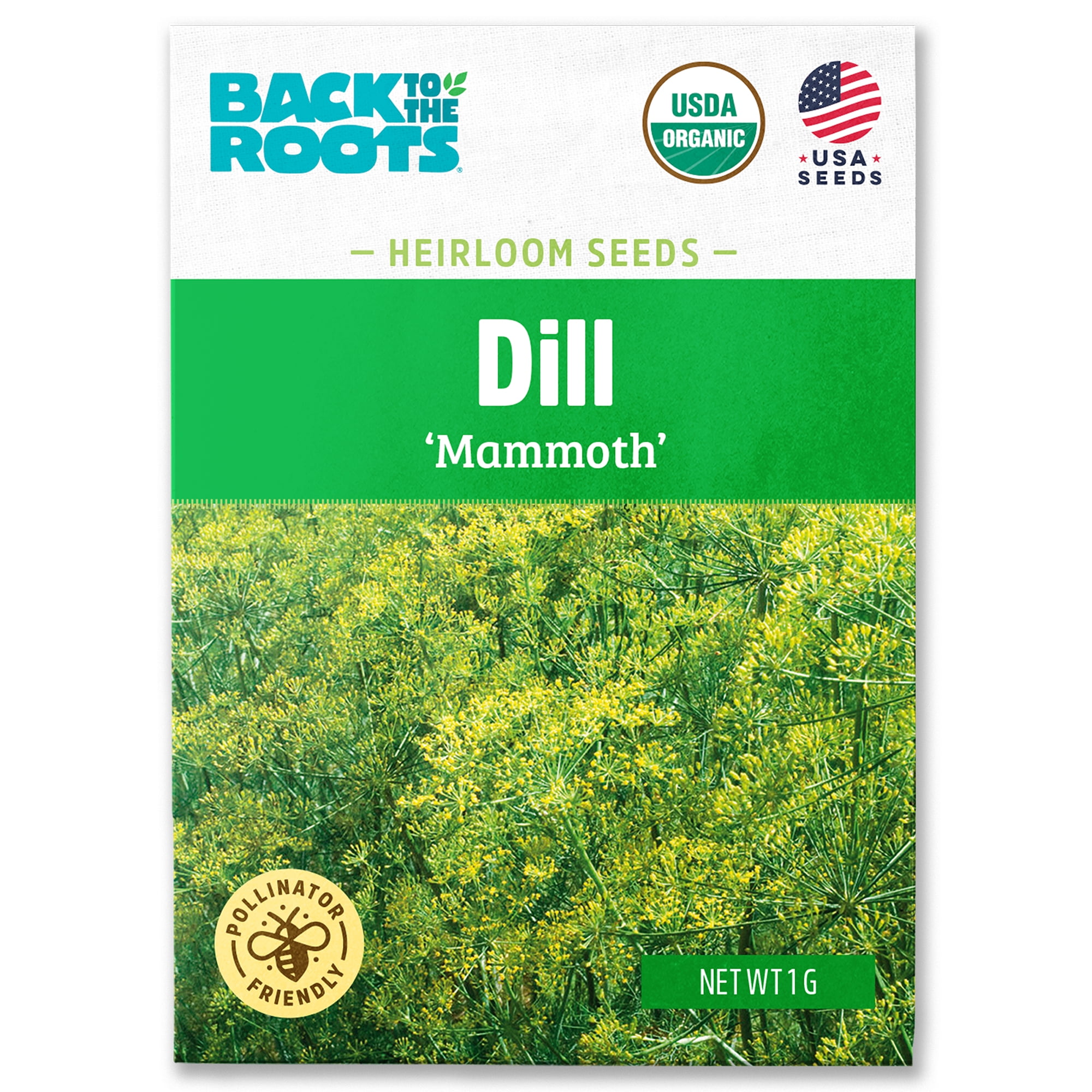 Back to the Roots Organic Dill 'Mammoth', 1 Seed packet - Walmart ...