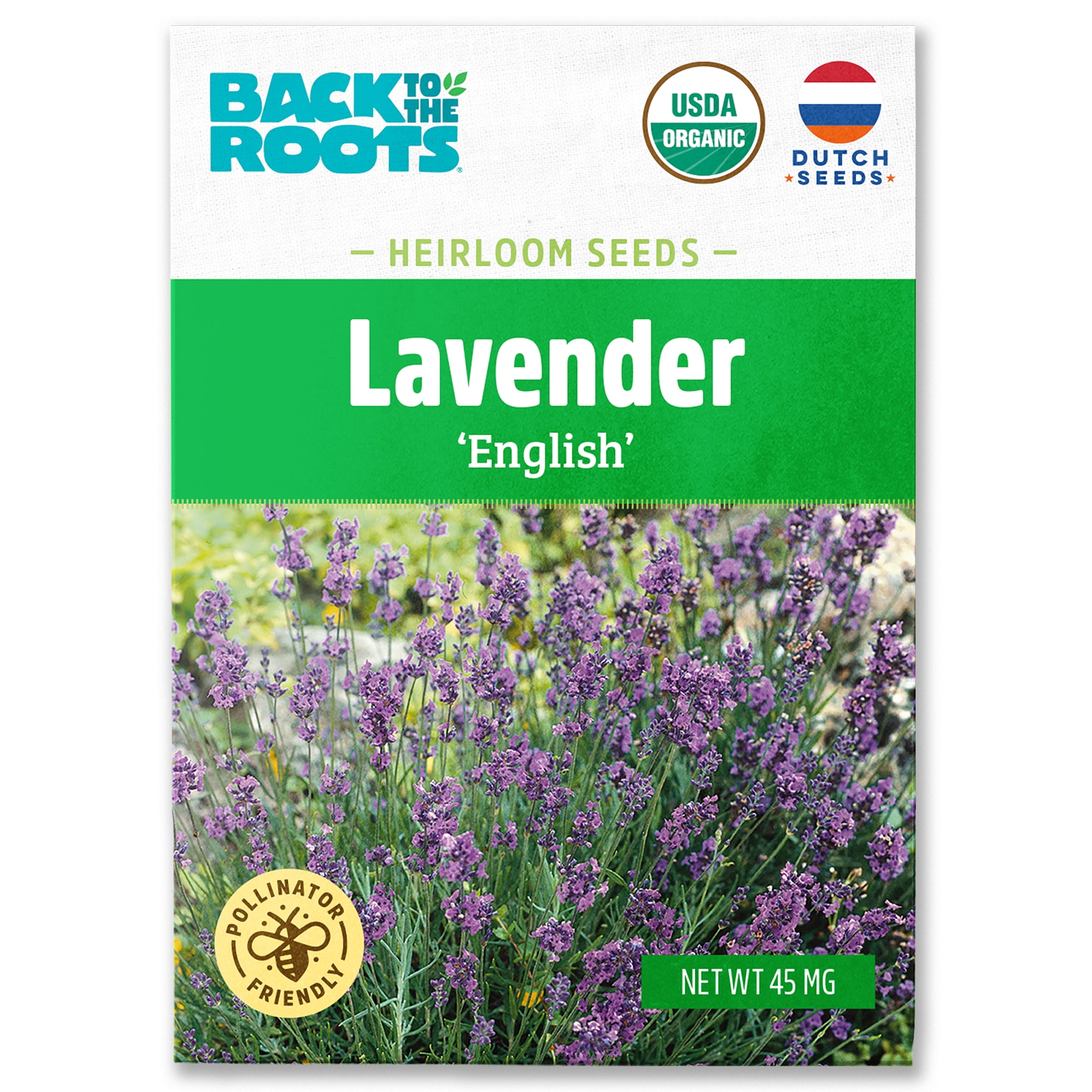 Back to the Roots Organic English Lavender Flower Seeds 1 Packet for ...