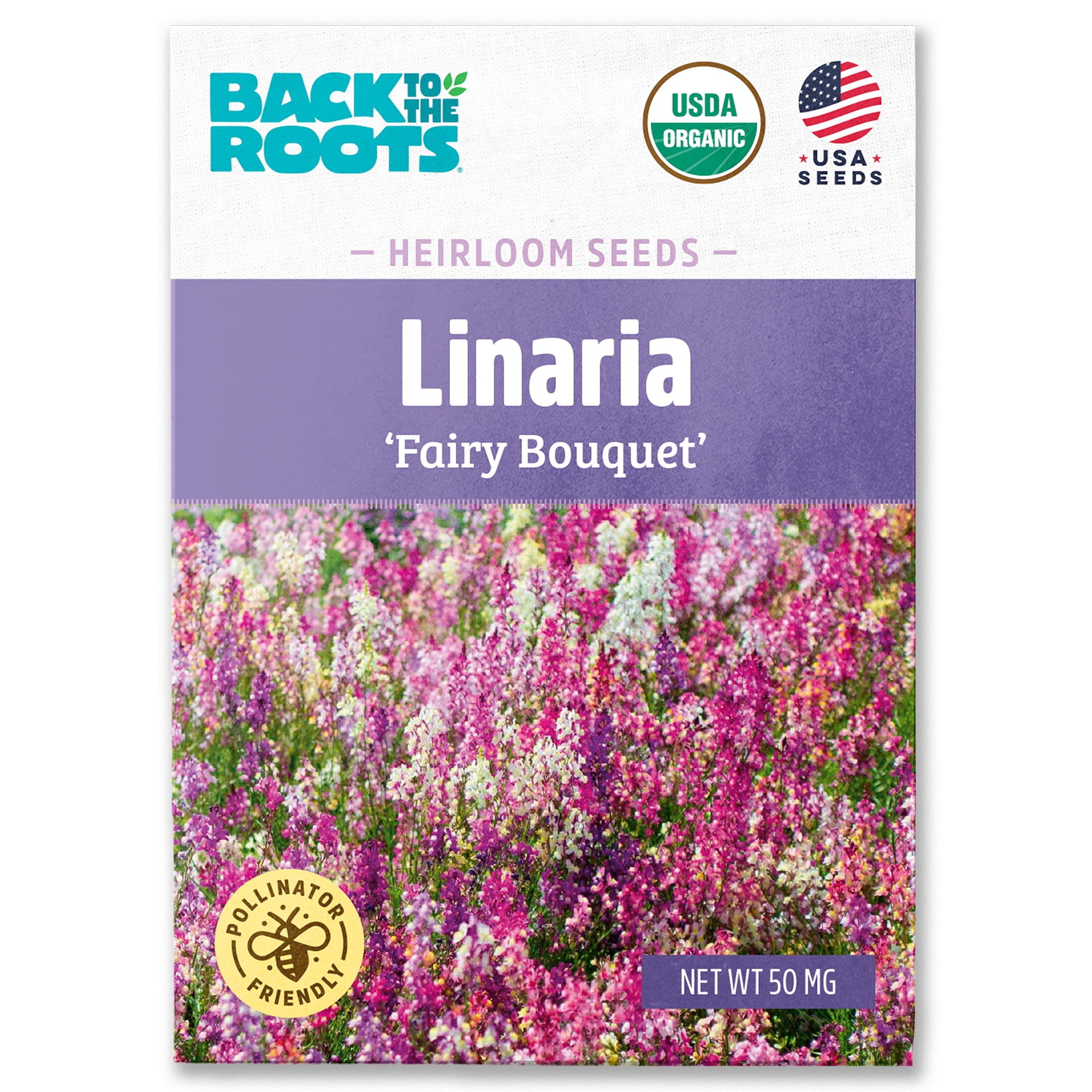 Back to the Roots Organic Linaria 'Fairy Bouquet', 1 Seed packet ...