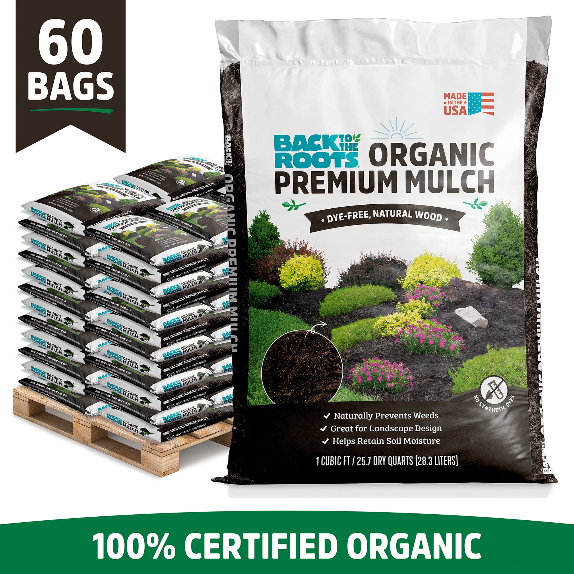 Back to the Roots Organic Mulch Soil Amendment Pallet, 60 1 cu. ft ...