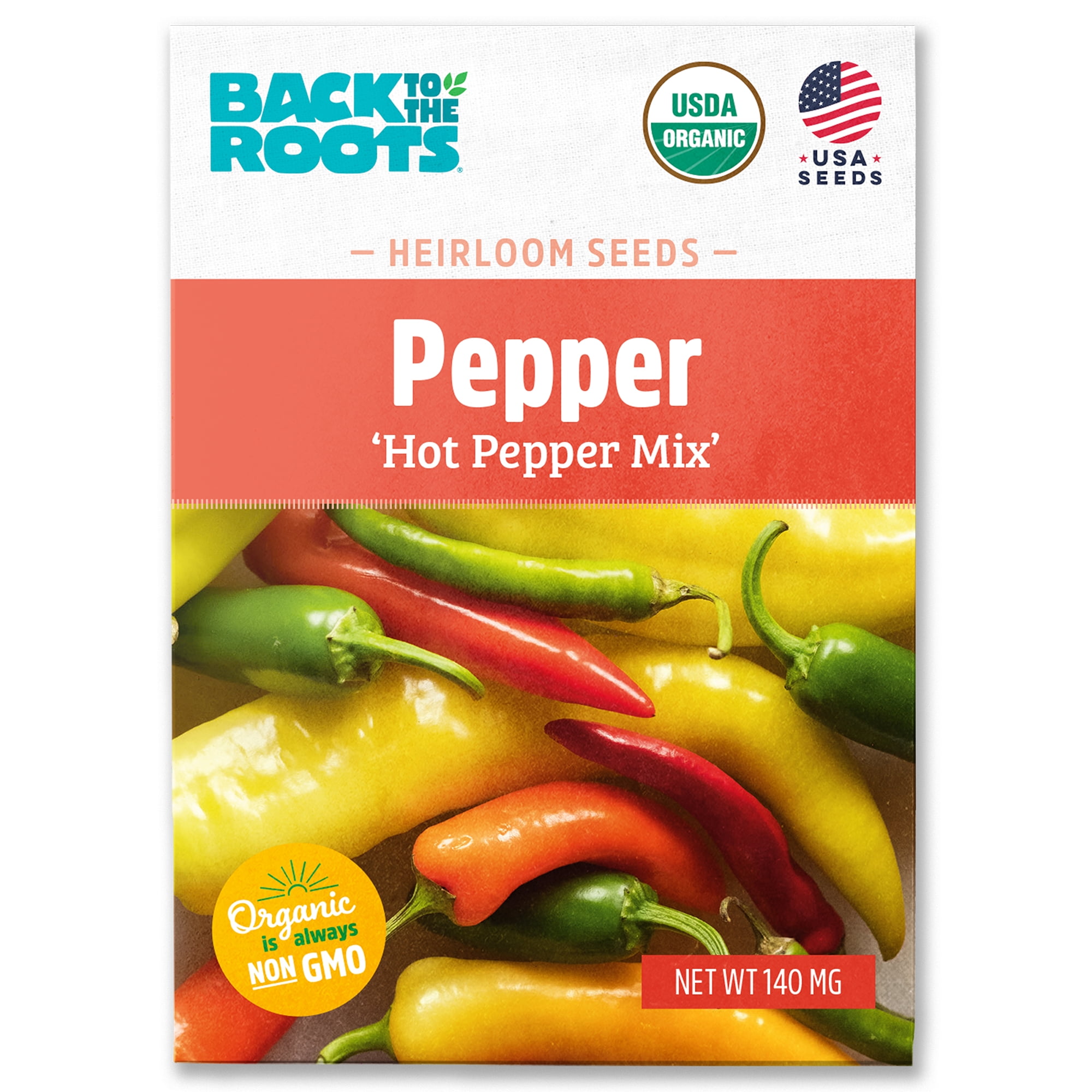 Back to the Roots Organic Pepper Hot Pepper Mix 1 Seed packet - Walmart.com