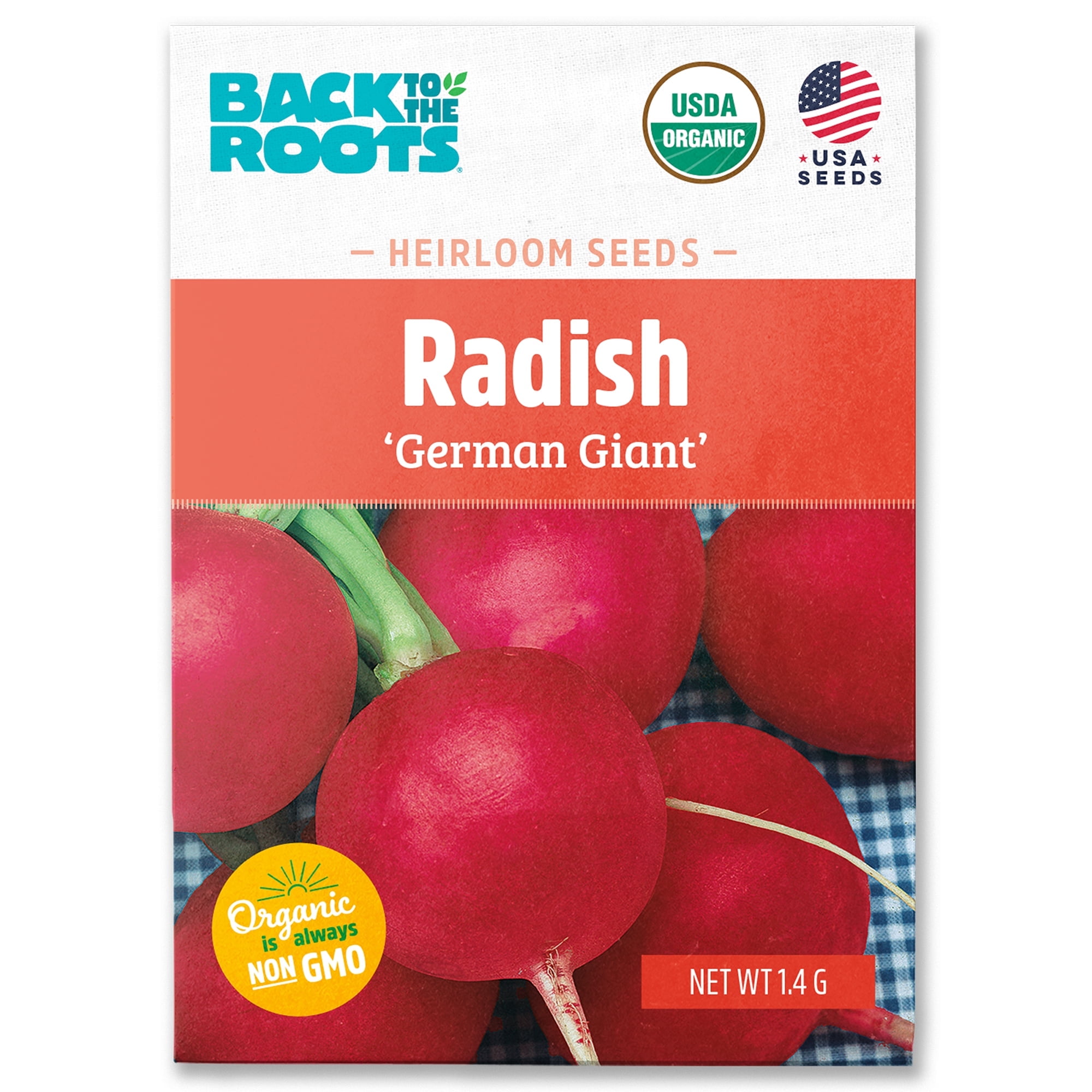 Back to the Roots Organic Radish 'German Giant', 1 Seed packet ...