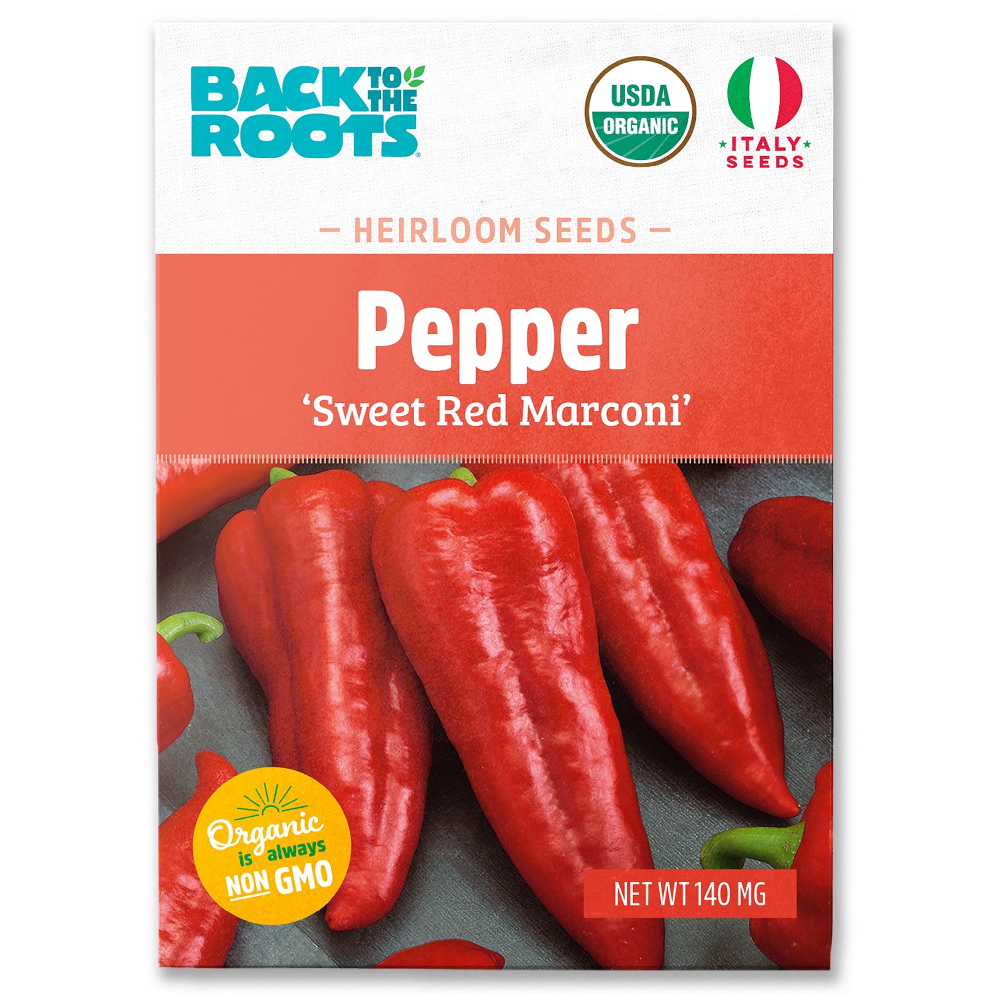 Back to the Roots Sweet Red Marconi Pepper Seed Packet - Walmart.com