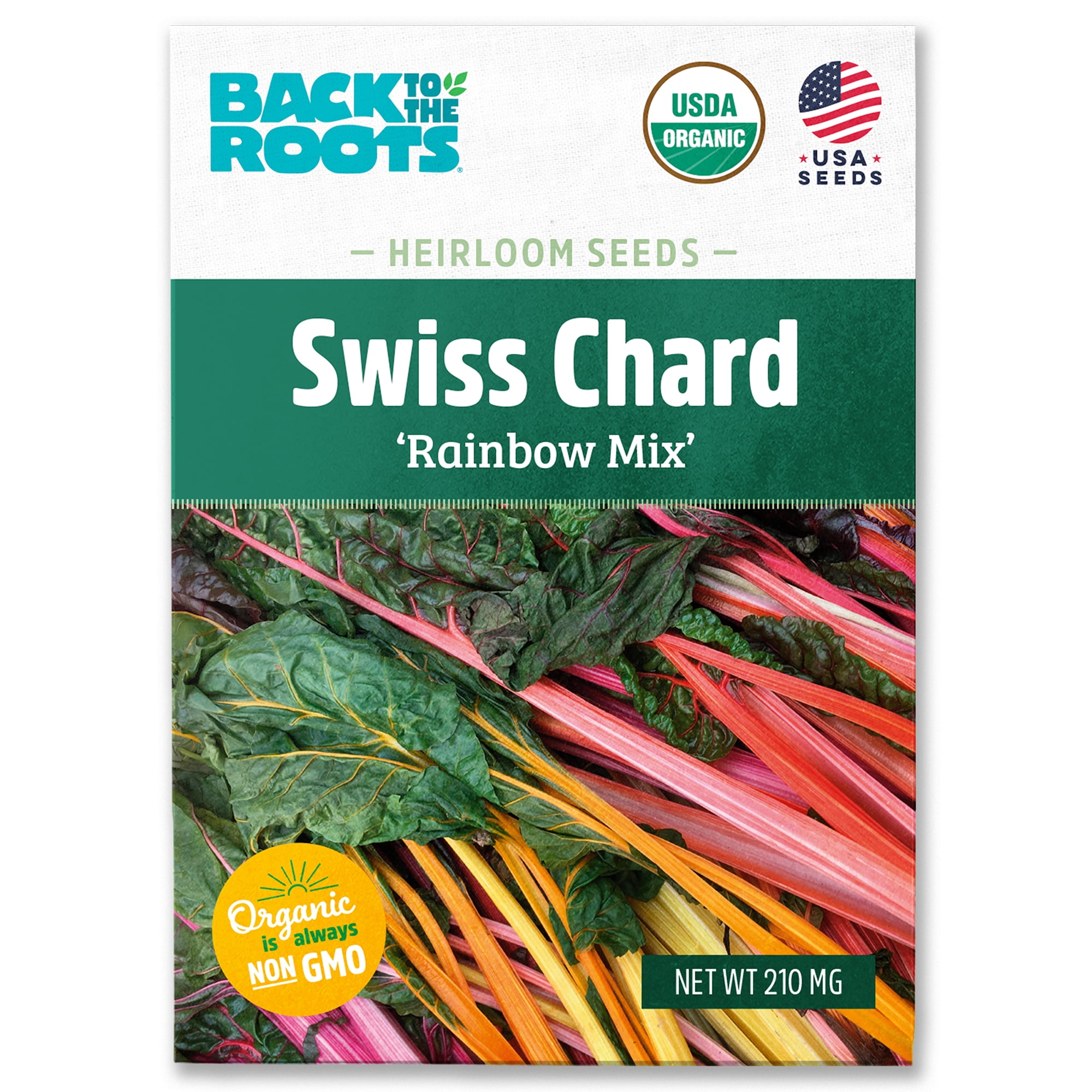 Back to the Roots Organic Rainbow Swiss Chard Seeds 1 Packet Heirloom ...