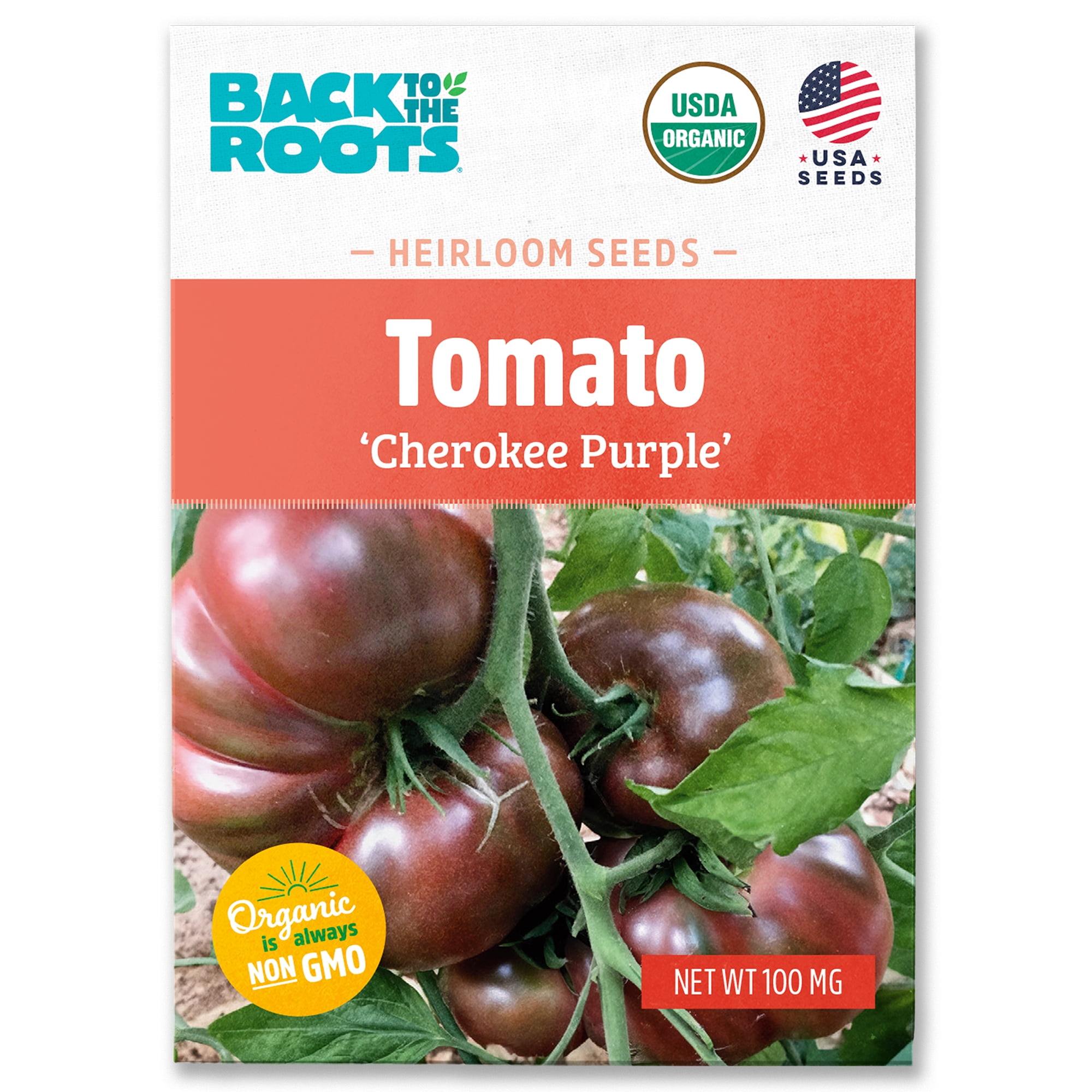 Back to the Roots Organic Tomato Purple Cherokee Seed Packet - Walmart.com