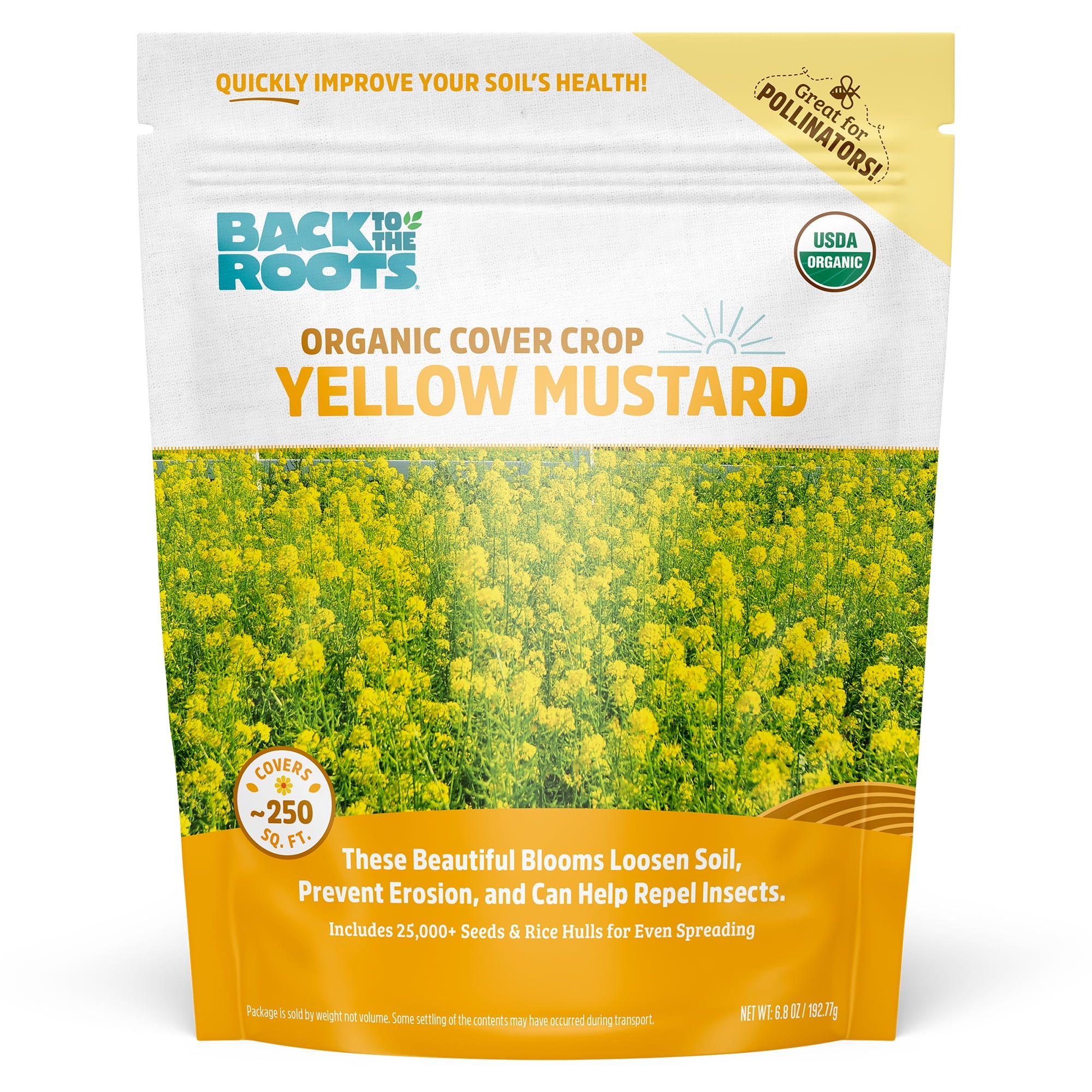 Back to the Roots Organic Yellow Mustard Cover Crop Seeds - Walmart.com