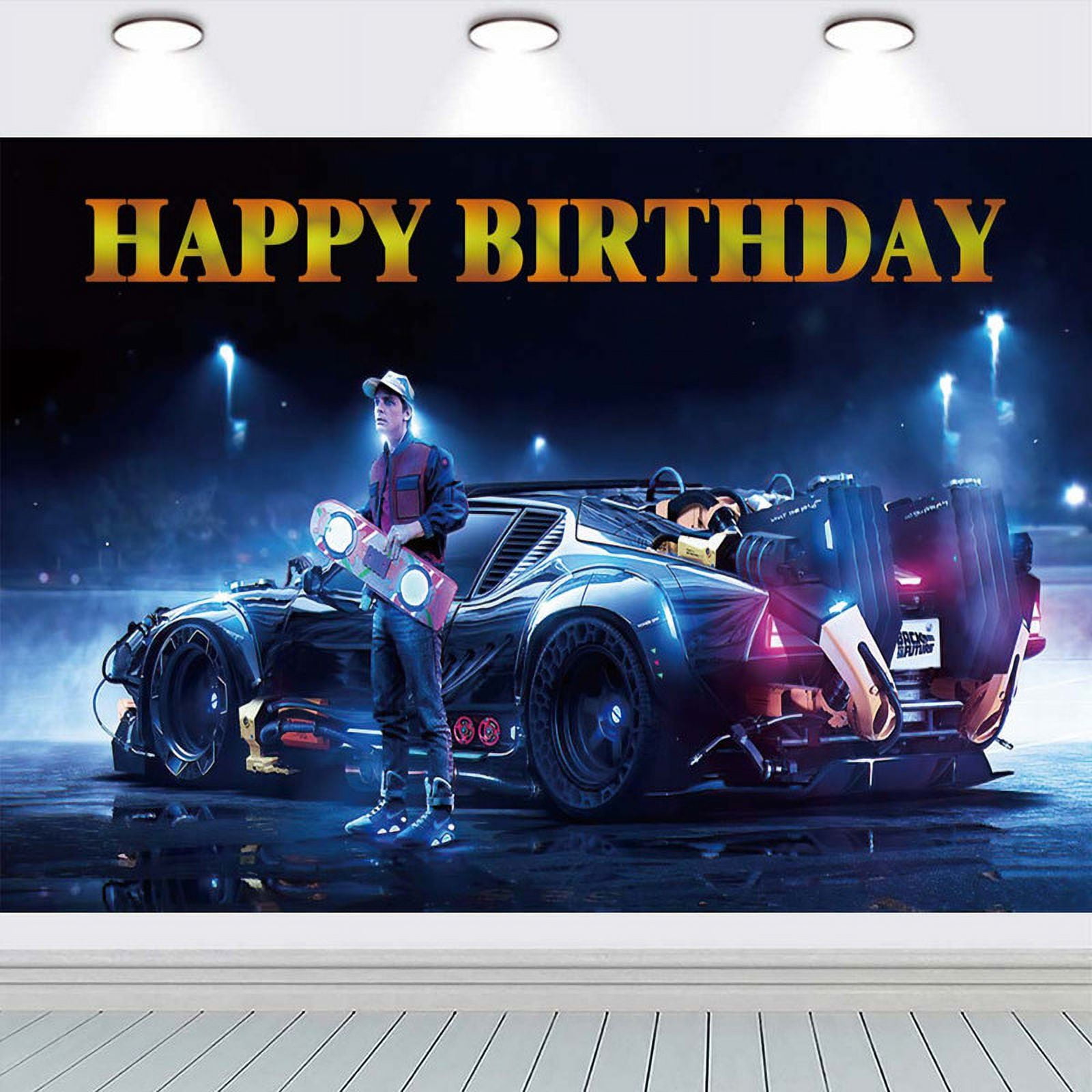 Back to the future Birthday Banner Backdrop Background Taspestry Post ...