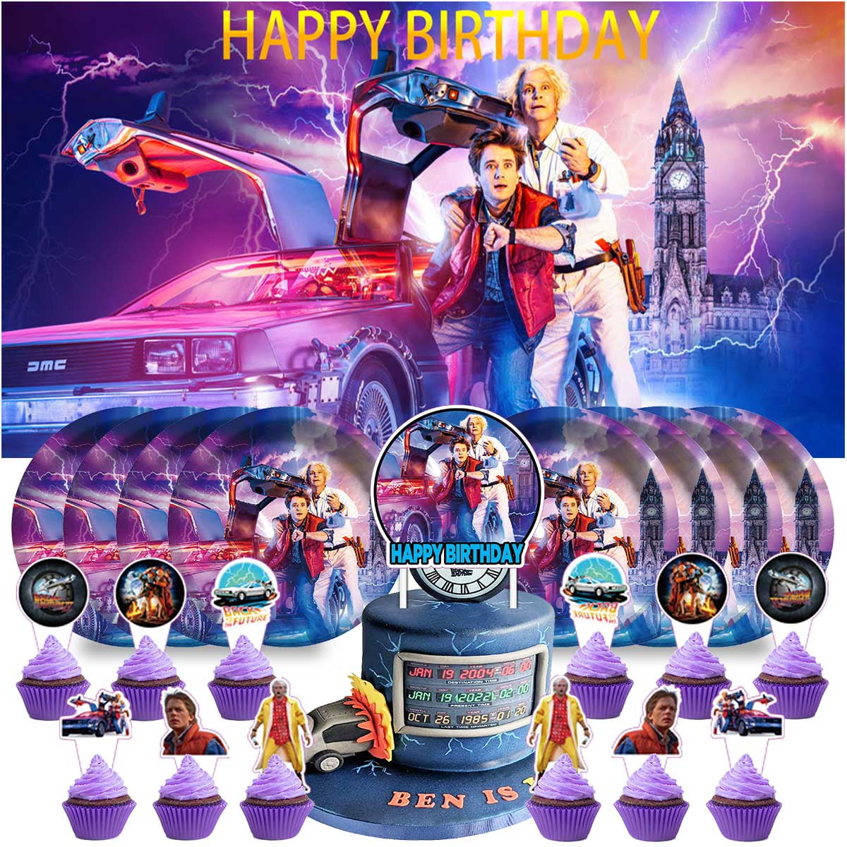 Back to the future Plates Supplies Party Decorations Birthday Decor ...