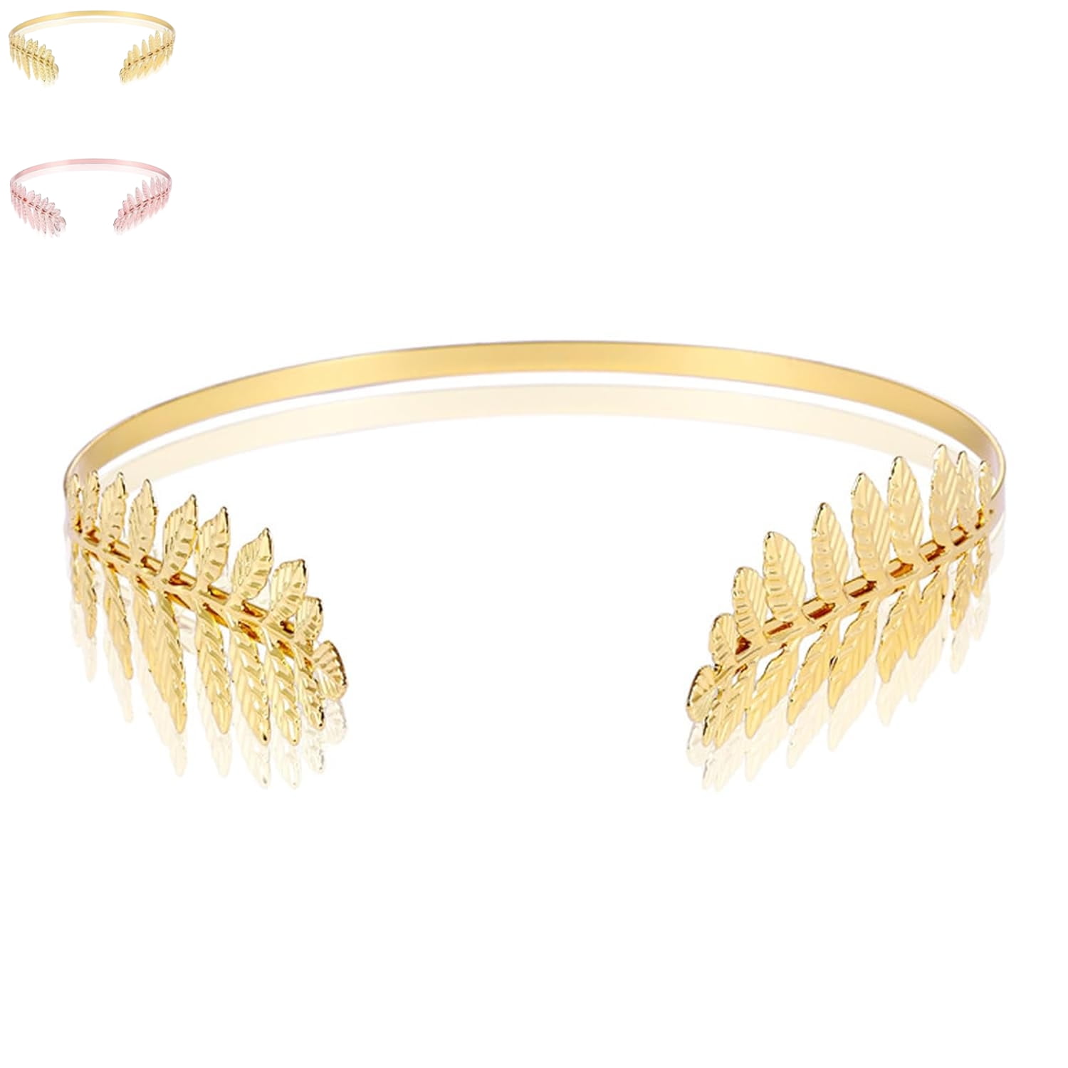 Back-worn Leaf Metal Headband, Fashion Gold Leaf Bridal Wedding ...