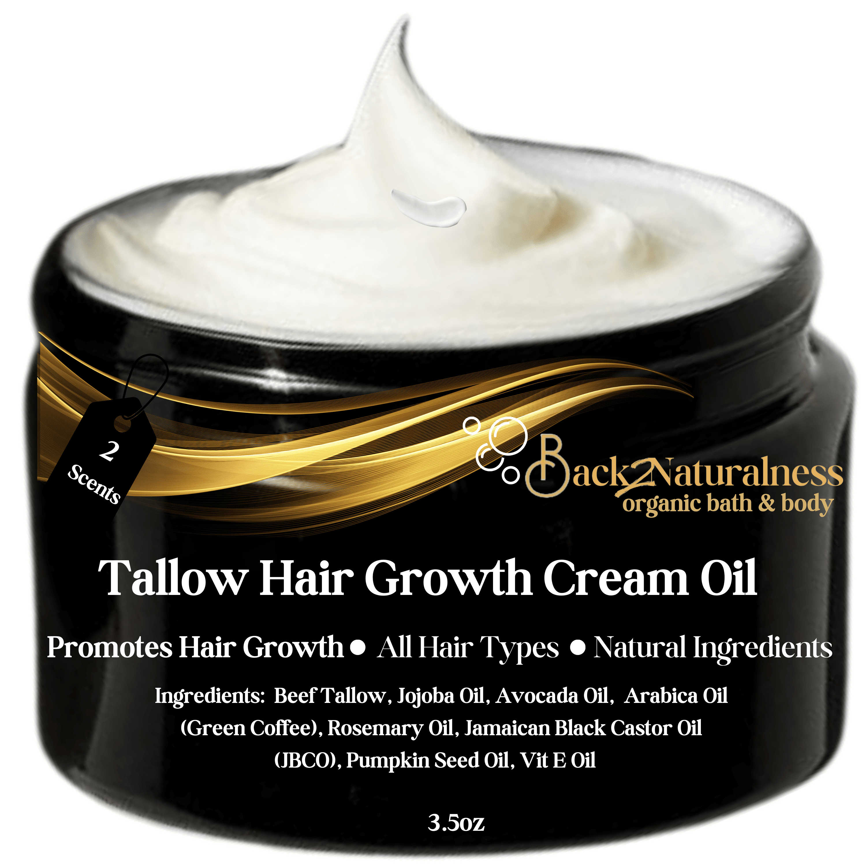 Back2Naturalness 100% Natural Beef Tallow Hair Growth Mask & Leave-In ...