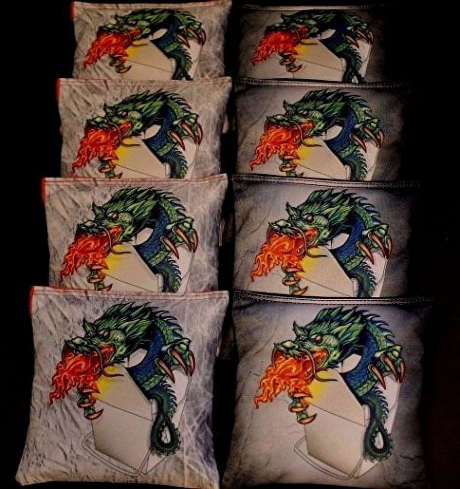 BackYardGamesUSA Chinese Dragon FIRE Set of 8 Regulation Cornhole Bean ...