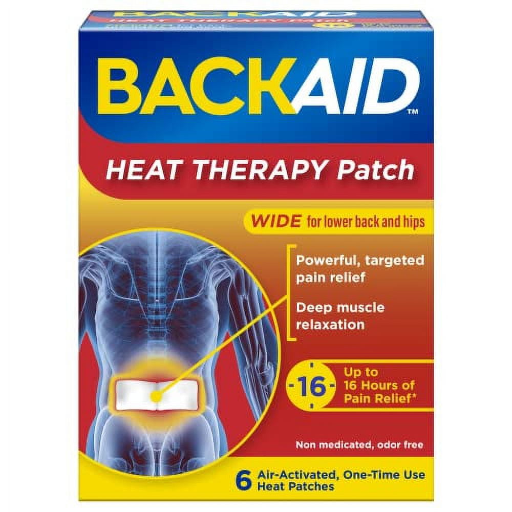 Backaid Hot Pack Therapy Patch, Portable Heating Pad for Lower Back and ...