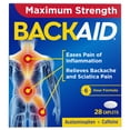 Backaid Maximum Strength Back & Sciatica Pain Reliever, 6-Hour Formula ...