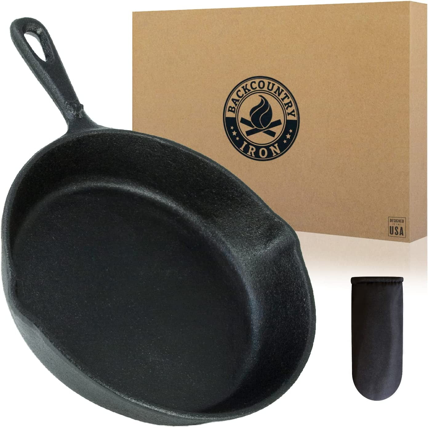 Backcountry Iron 6-1/2 Inch Round Small Pre-Seasoned Cast Iron Skillet ...