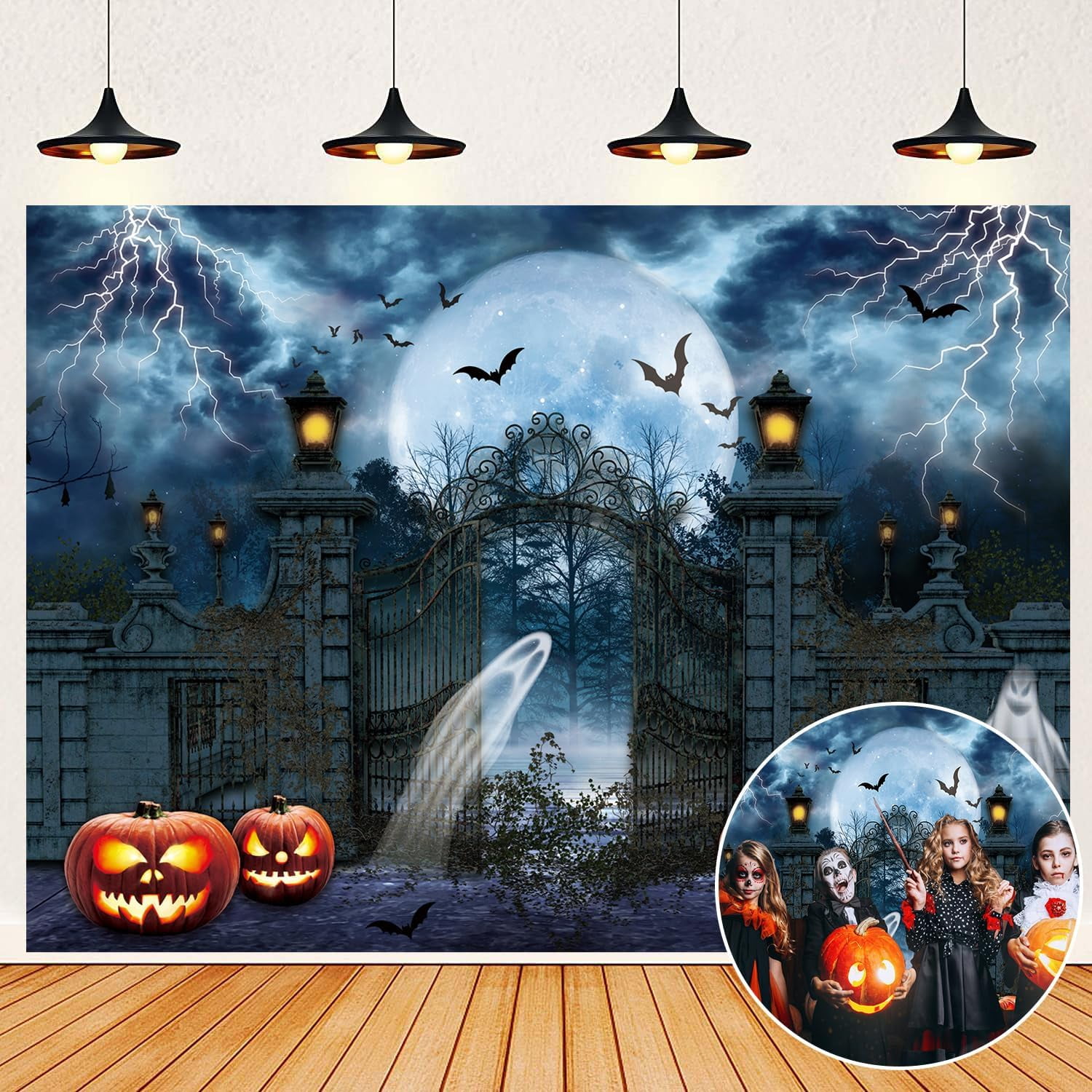 Backdrop 7X5FT Scary Graveyard Photography Backdrop Halloween Horror ...
