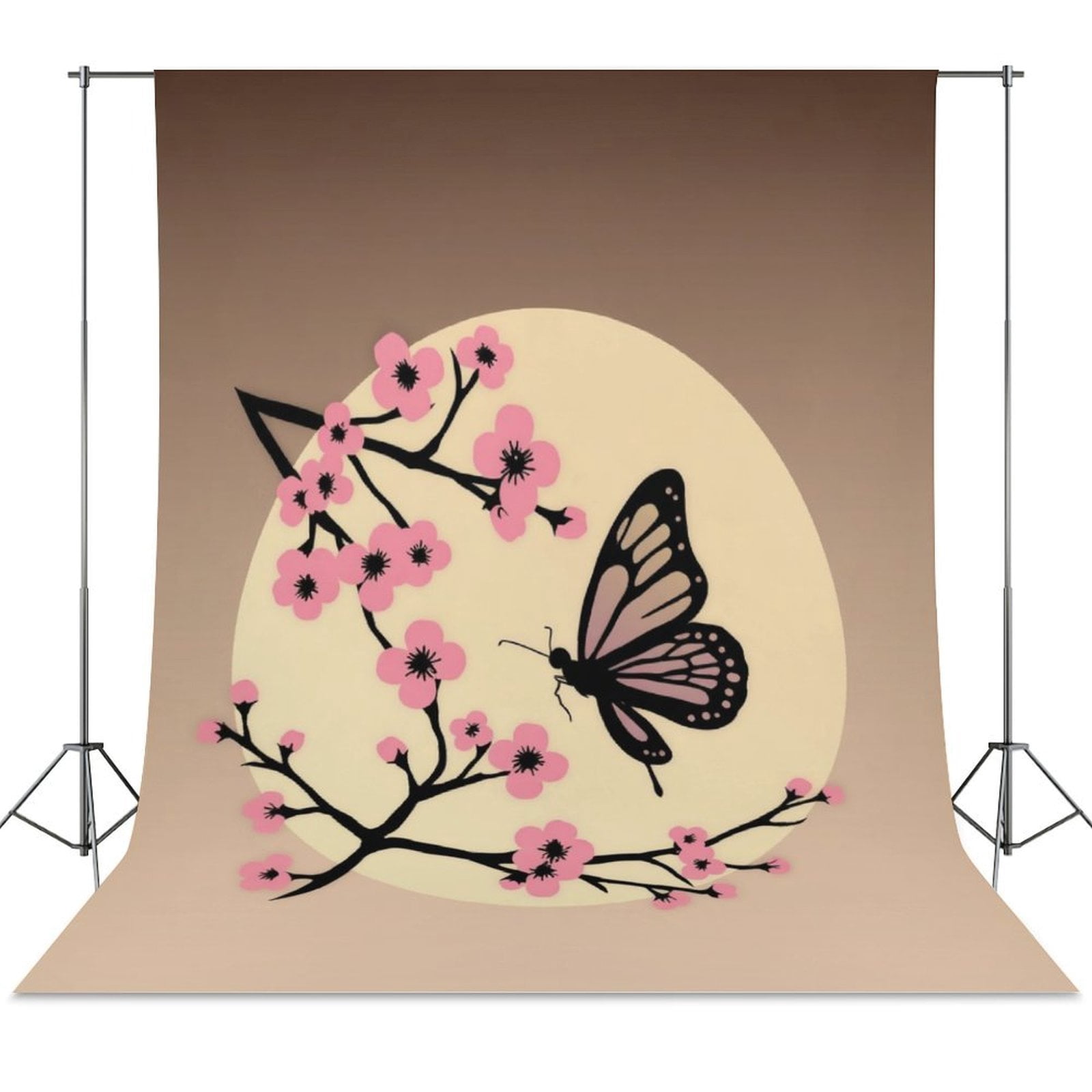 Backdrop Background for Butterfly Cherry Blossom Moon Photography Photo ...