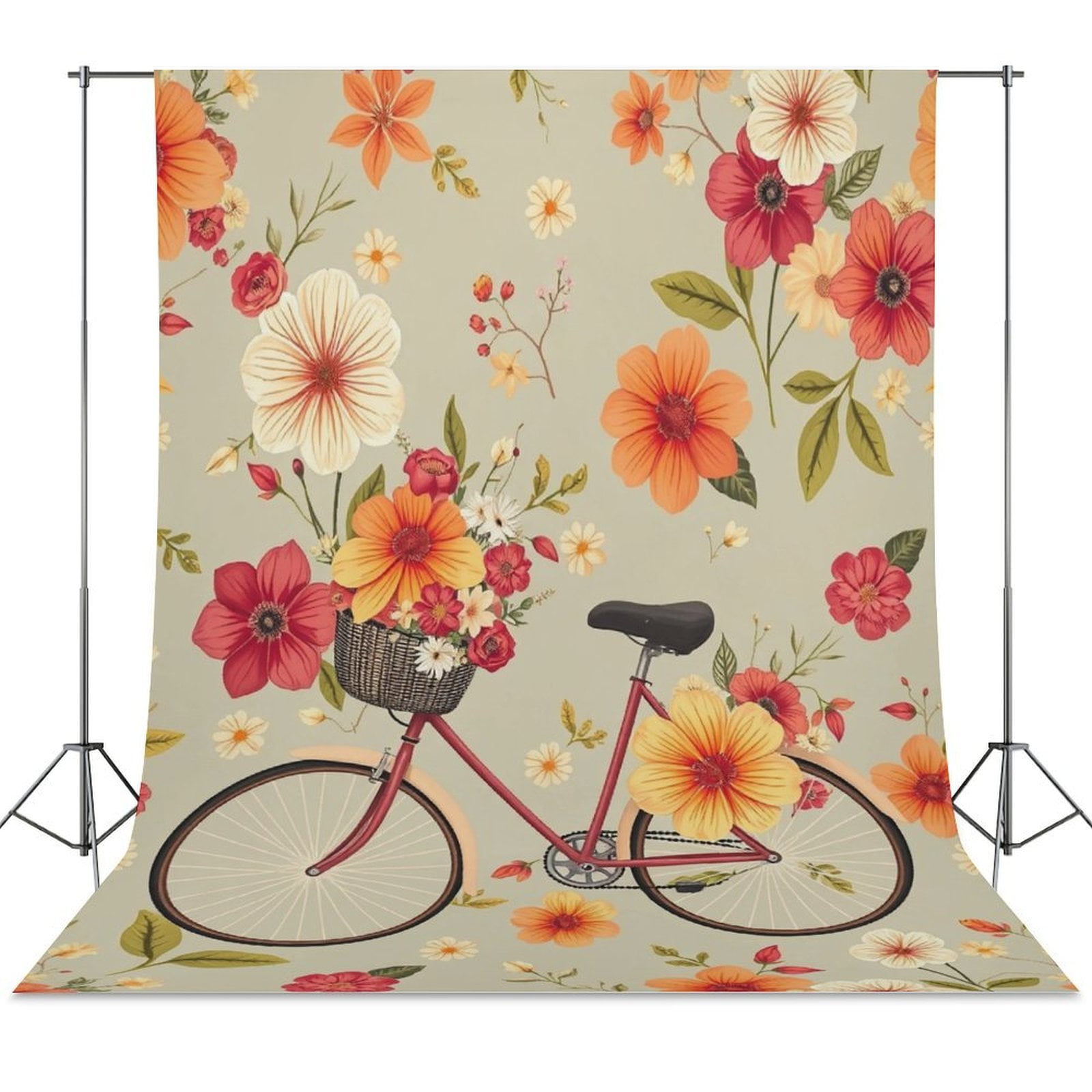 Backdrop Background for Floral Bicycle Basket Flowers Photography Photo ...